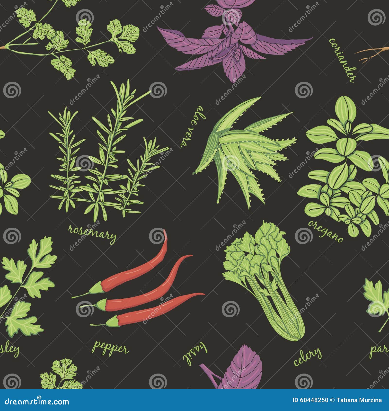 Herbs Set Seamless Pattern. Stock Vector - Illustration of horseradish ... Herbs Set Seamless Pattern. Stock Vector - Illustration of horseradish ...
