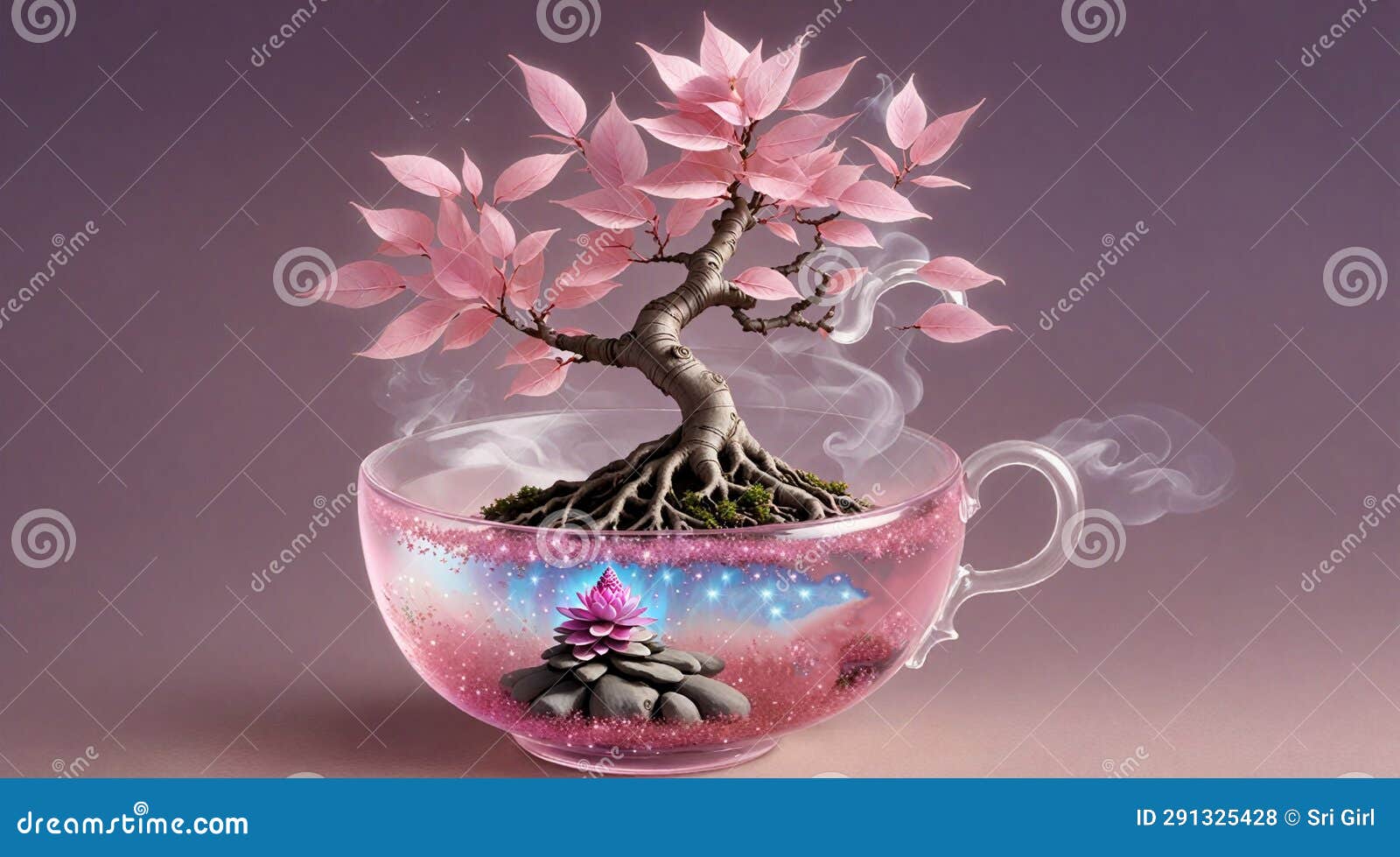 Very Beautiful Tea Cup Small Plant Stock Illustration - Illustration of ...