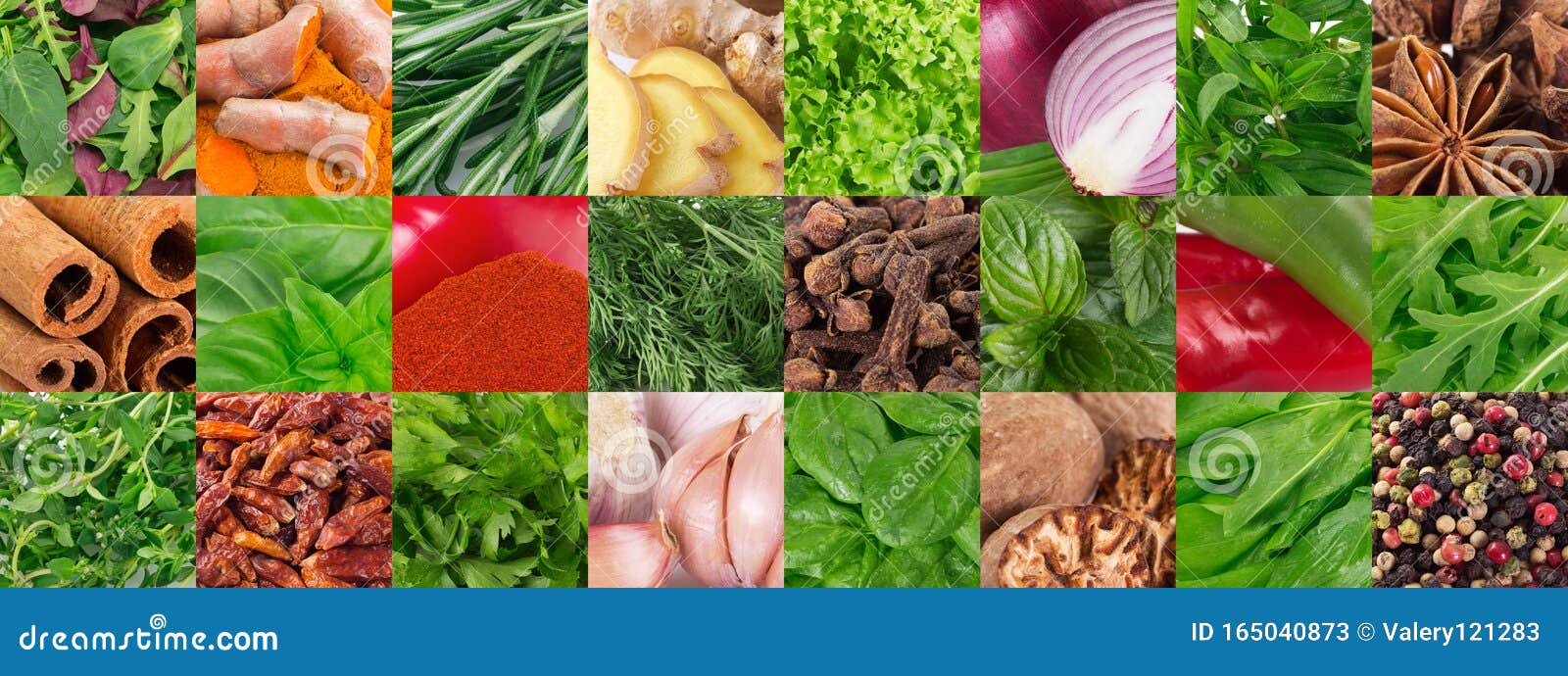 Herbs and spices collage stock image. Image of arugula - 165040873