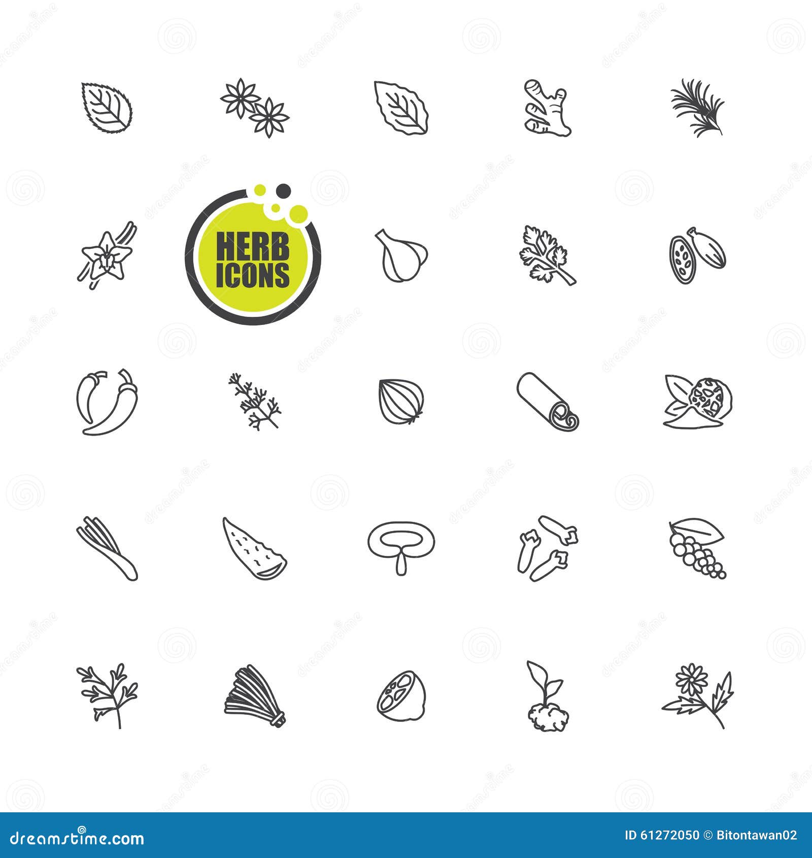 Herbs and spices icon stock vector. Illustration of indian - 61272050