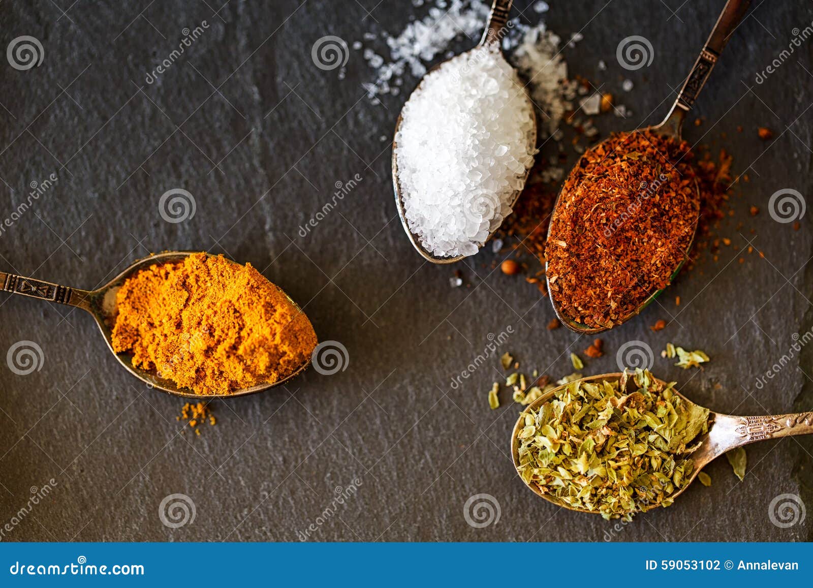 Herbs and Spices Selection, Close Up Stock Photo - Image of background ...
