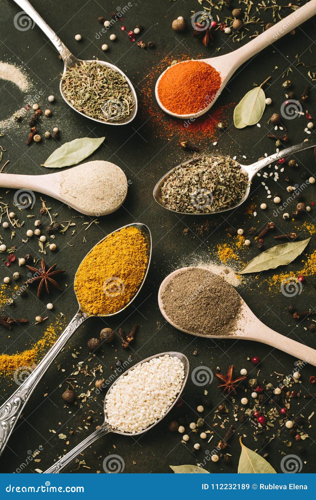 Herbs and Spices Selection, Close Up Stock Image - Image of vegetarian ...