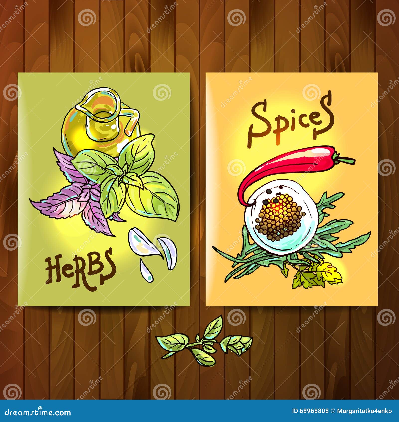 Herbs and spices stock vector. Illustration of herbal - 68968808