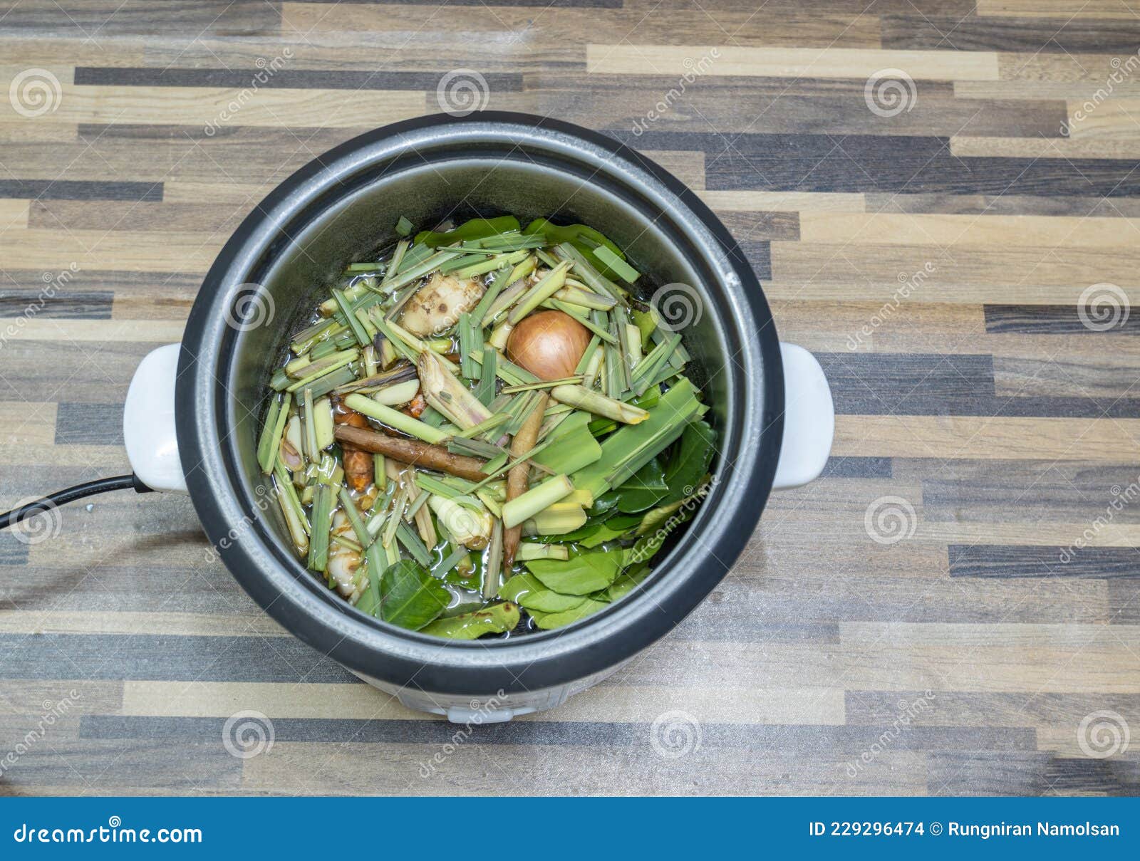 Herbs To Prevent Covids, in the Pot Stock Photo - Image of grass ...