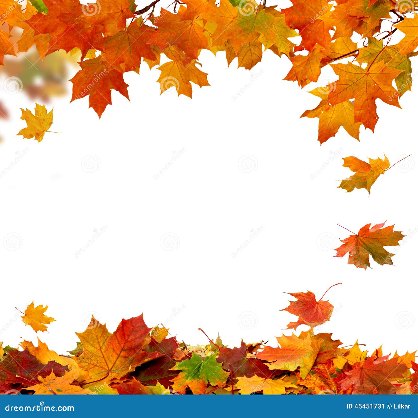 Herbst-fallende Blätter Stockfoto - Bild: 45451731