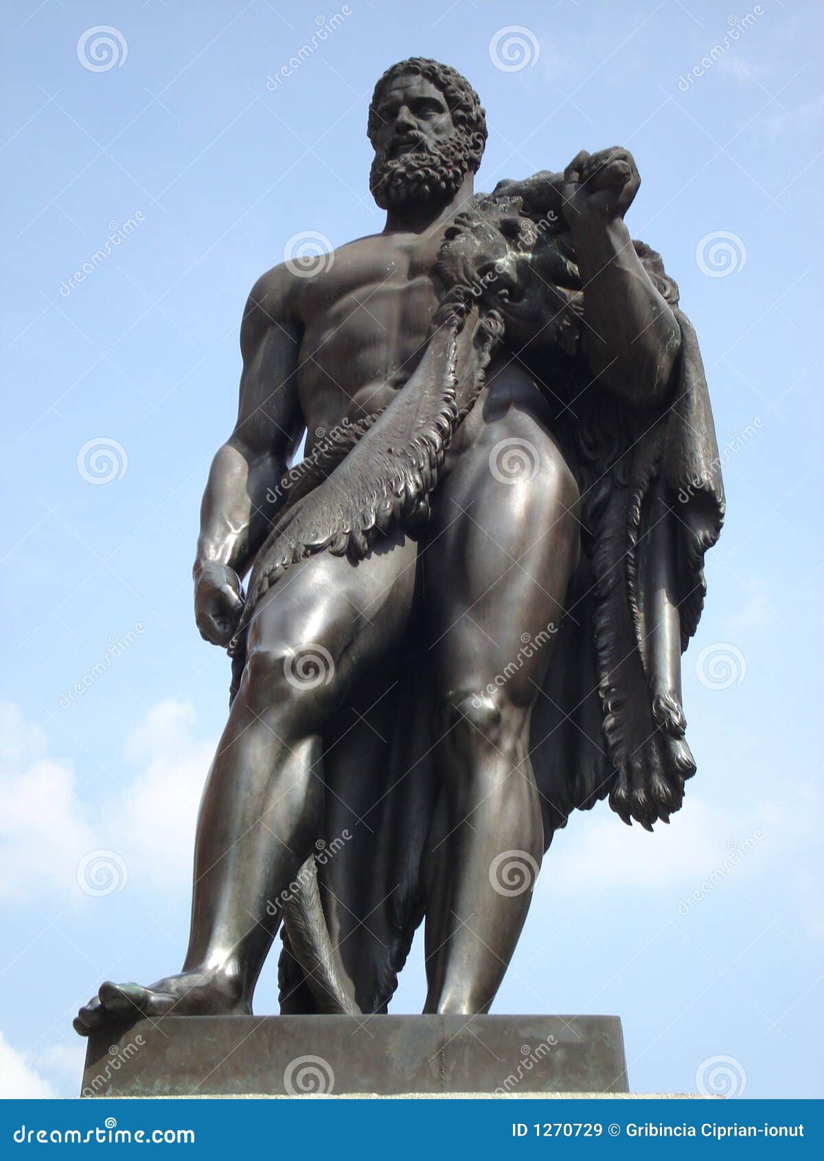 Hercules stock image. Image of force, lion, clouds, summer - 1270729
