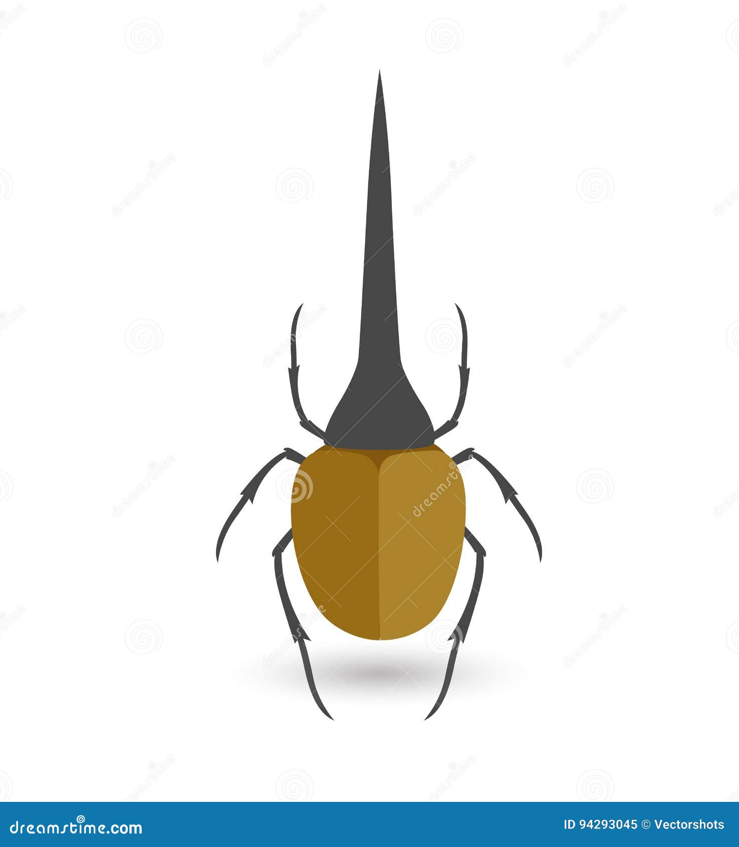 Hercules Beetle. Side View. Drawing With Black Lines, Marker, Line Art ...