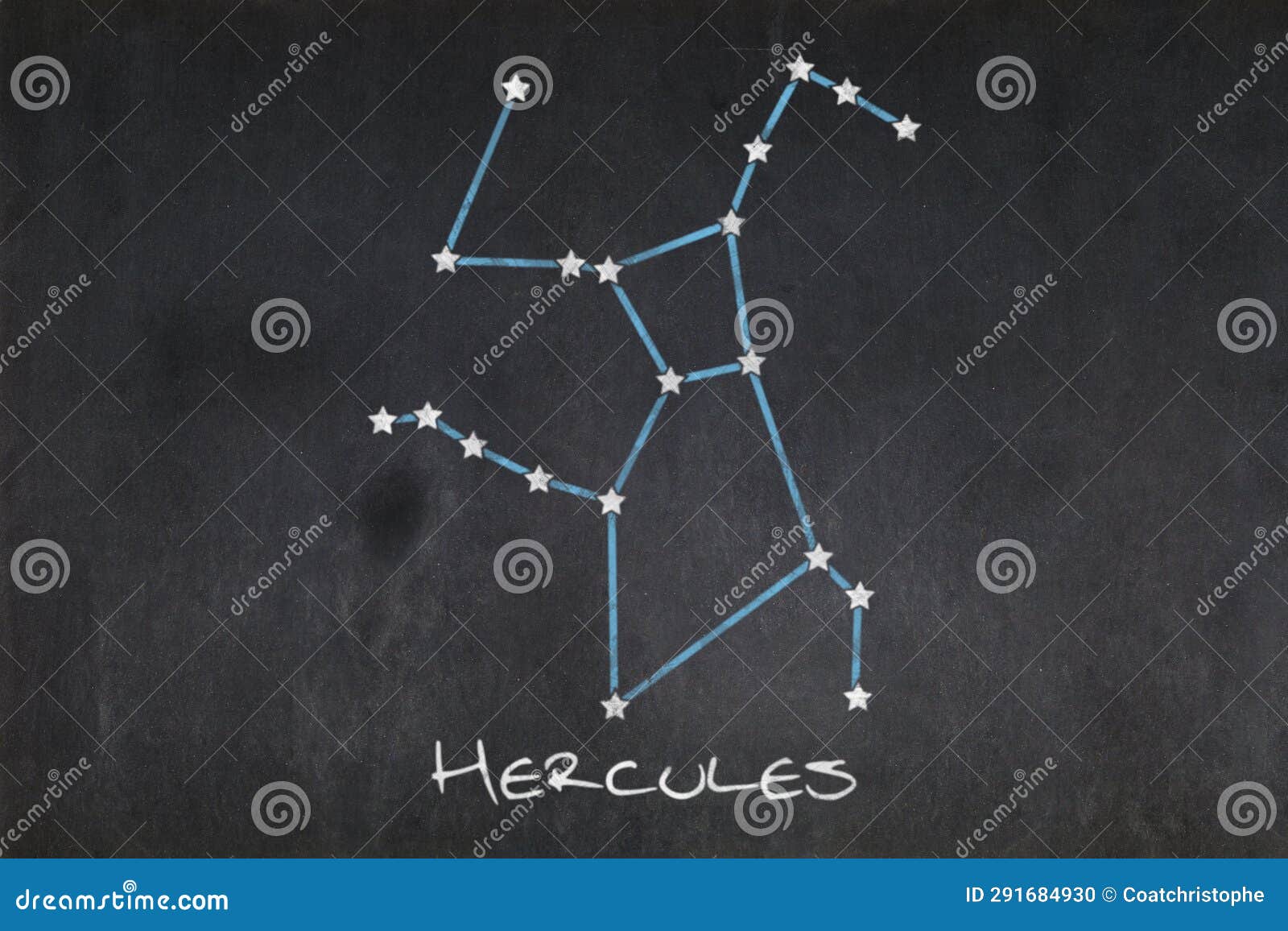 Hercules Constellation Drawn on a Blackboard Stock Photo - Image of ...
