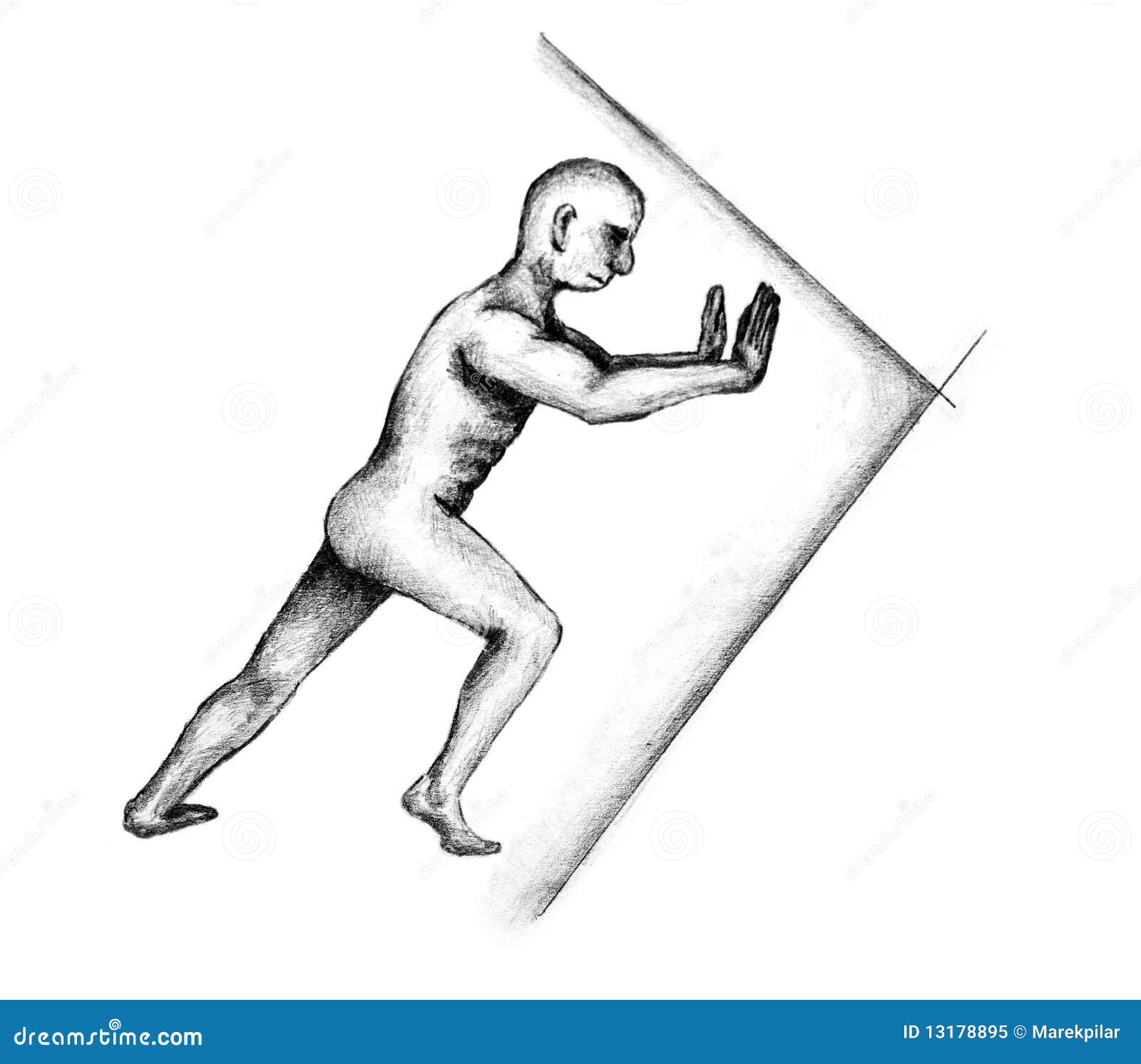 Hercules Pushing A Wall Vector Illustration | CartoonDealer.com #13250754