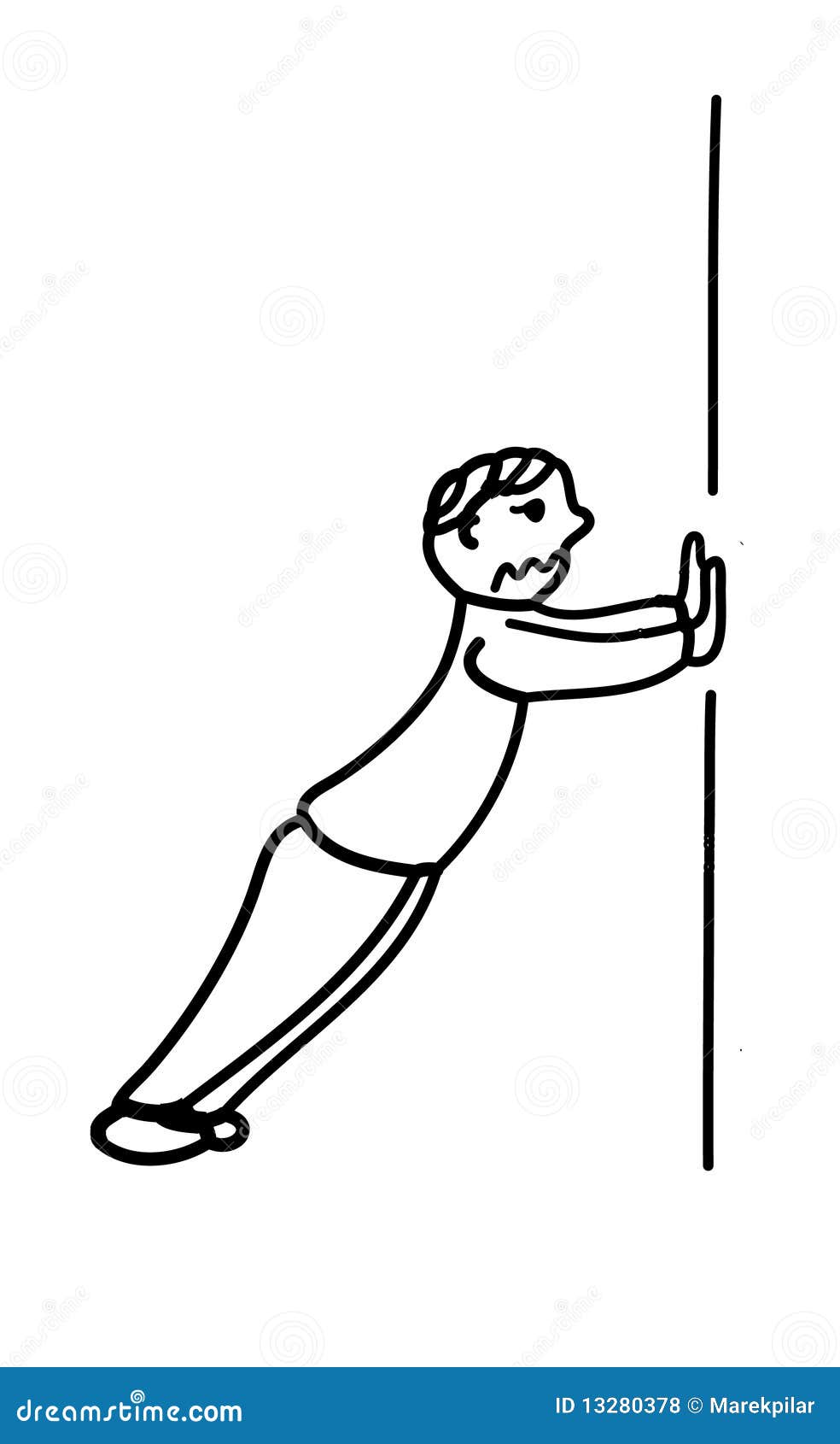 Hercules Pushing A Wall Vector Illustration | CartoonDealer.com #13250754