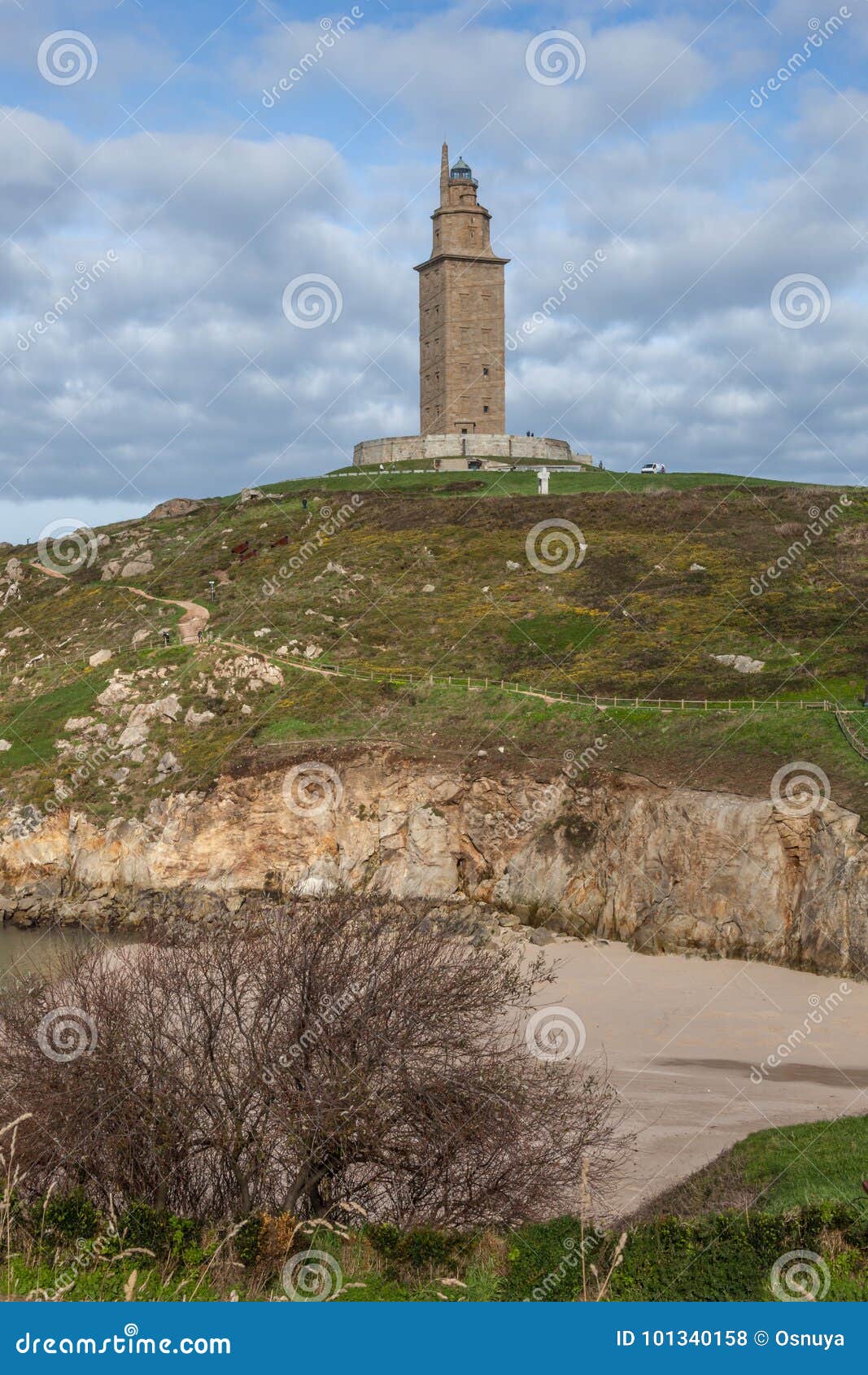 Hercules tower lighthouse stock photo. Image of sunny - 101340158