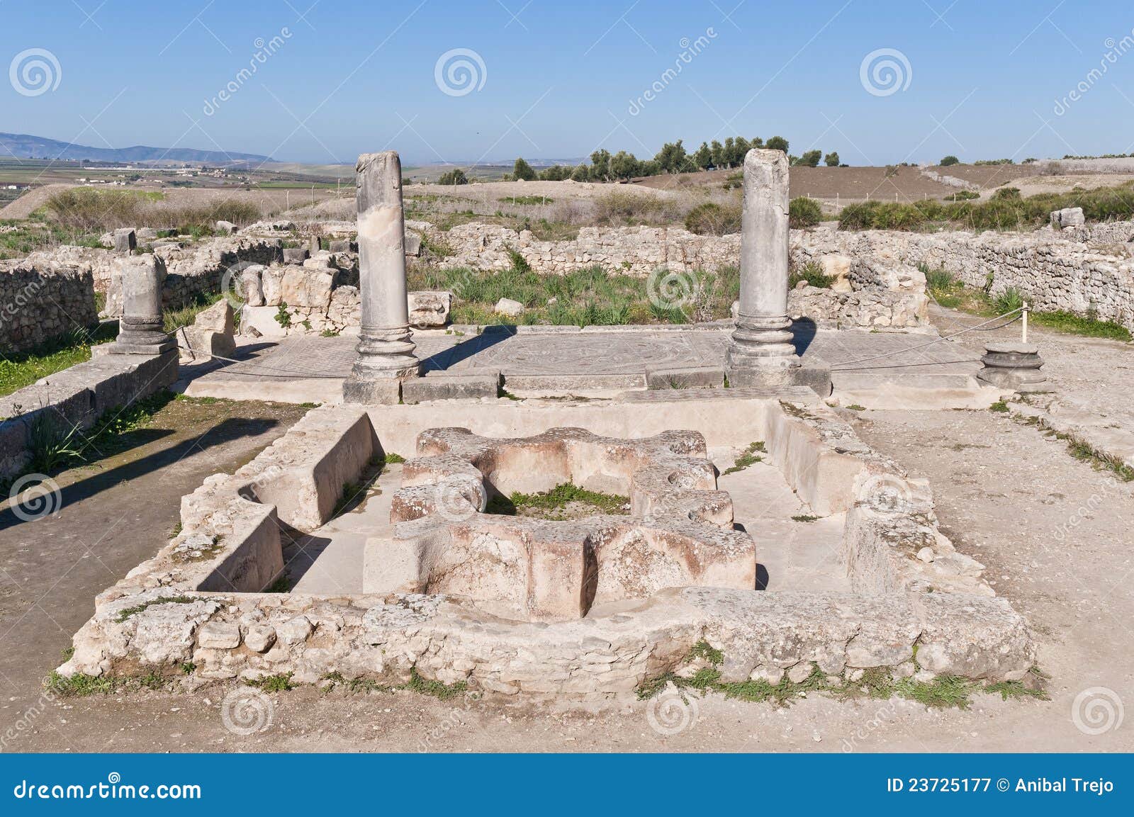 Hercules Works House at Volubilis, Morocco Stock Image - Image of ...