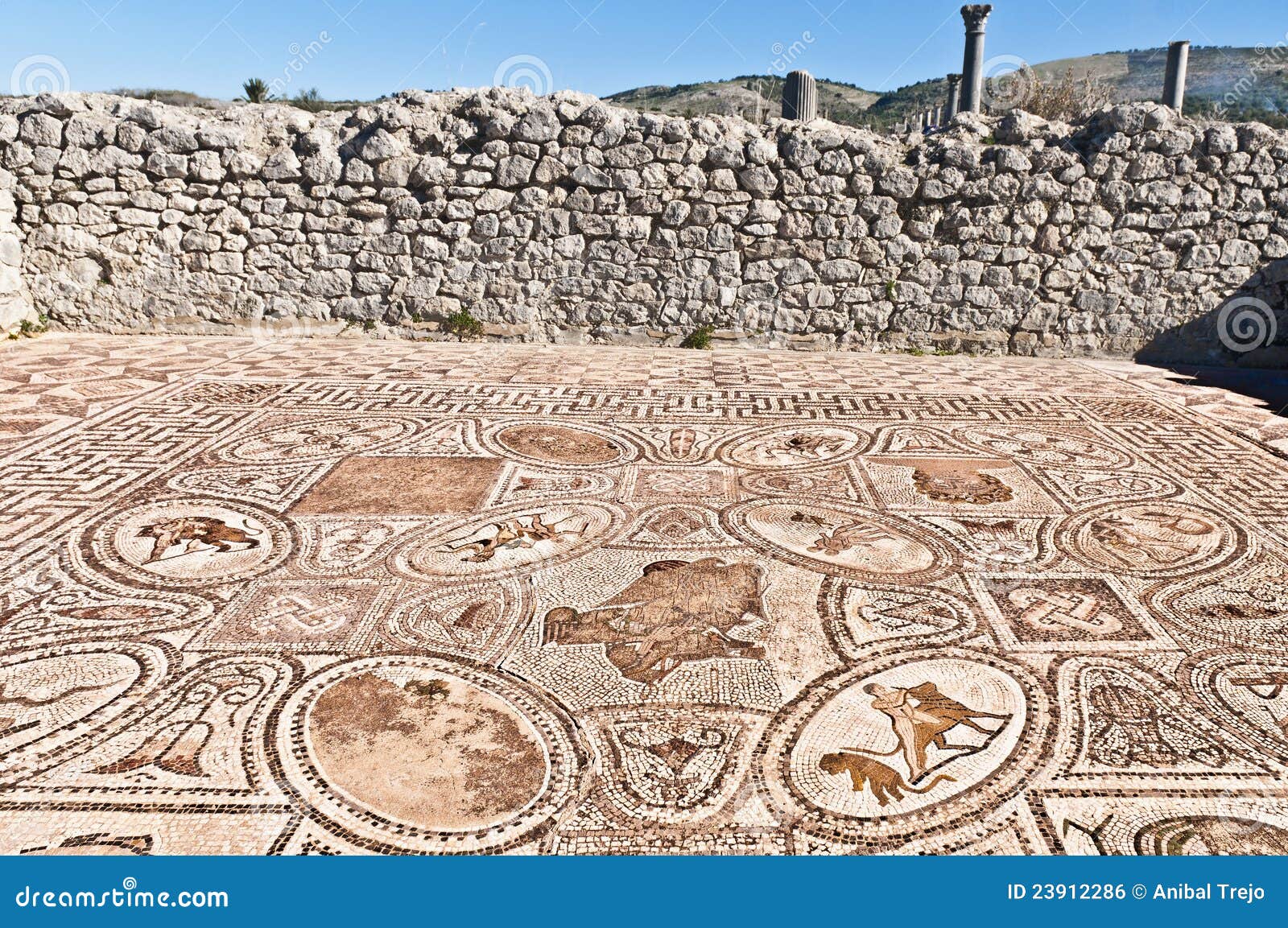 Hercules Works House at Volubilis, Morocco Stock Photo - Image of ...