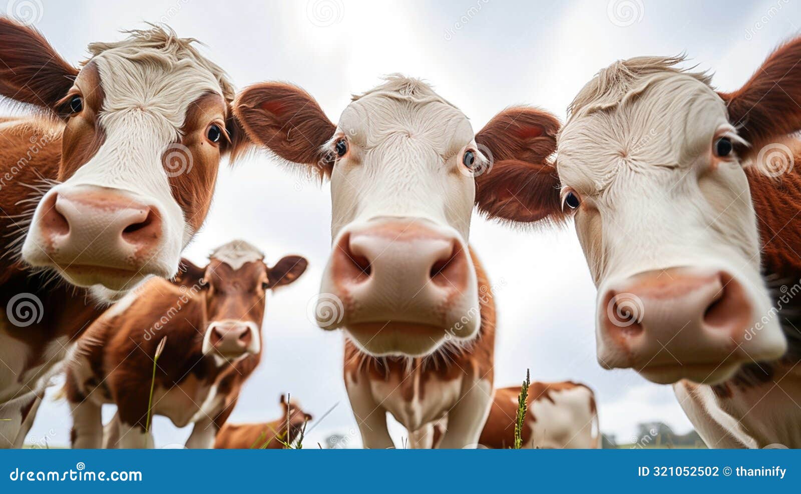 Many Cows Standing in a Field Looking at the Camera Stock Illustration ...