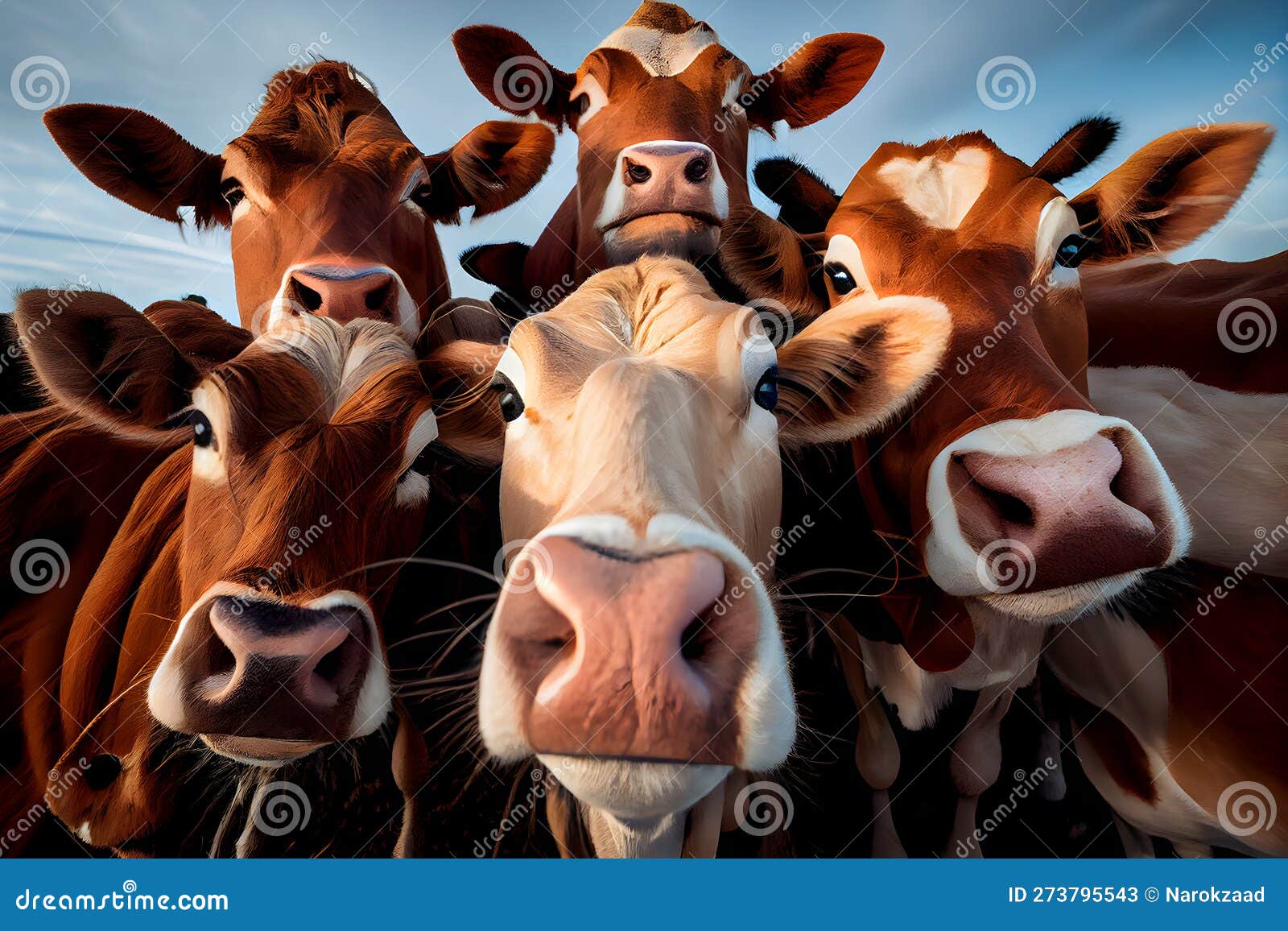 Herd of Cows in the Field at Sunset, Close-up. AI Generative Stock ...