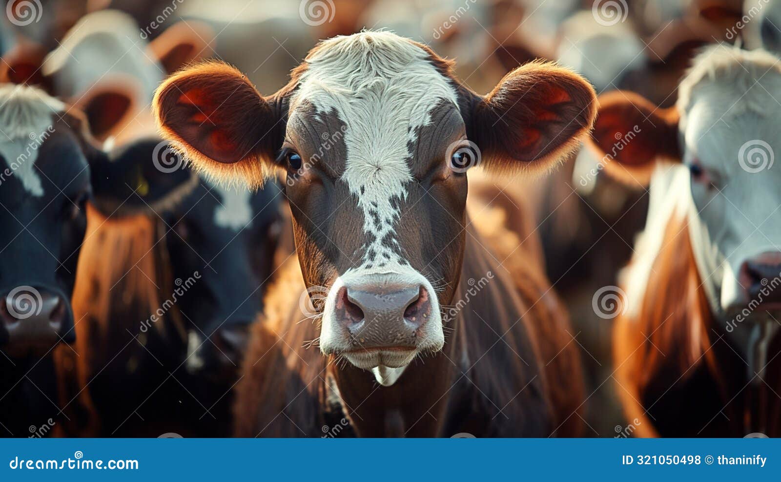 Many Cows that are Standing Together in the Field Stock Illustration ...