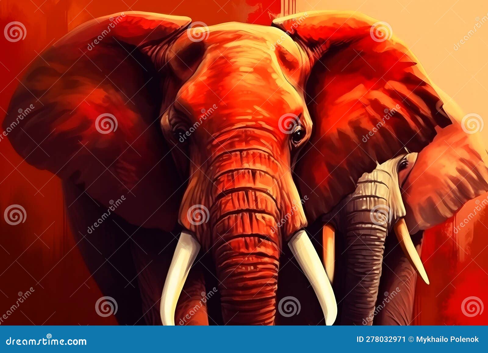 Herd of Elephants in Africa Walking through the Grass. Neural Network ...