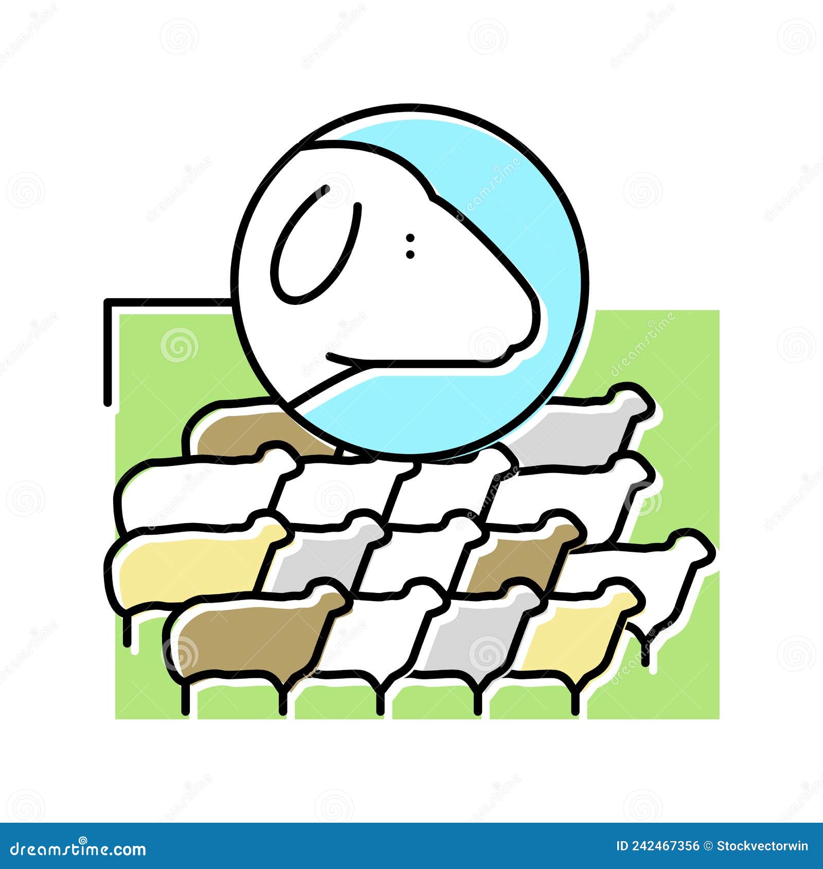 Herd Sheep Color Icon Vector Illustration Stock Vector - Illustration ...