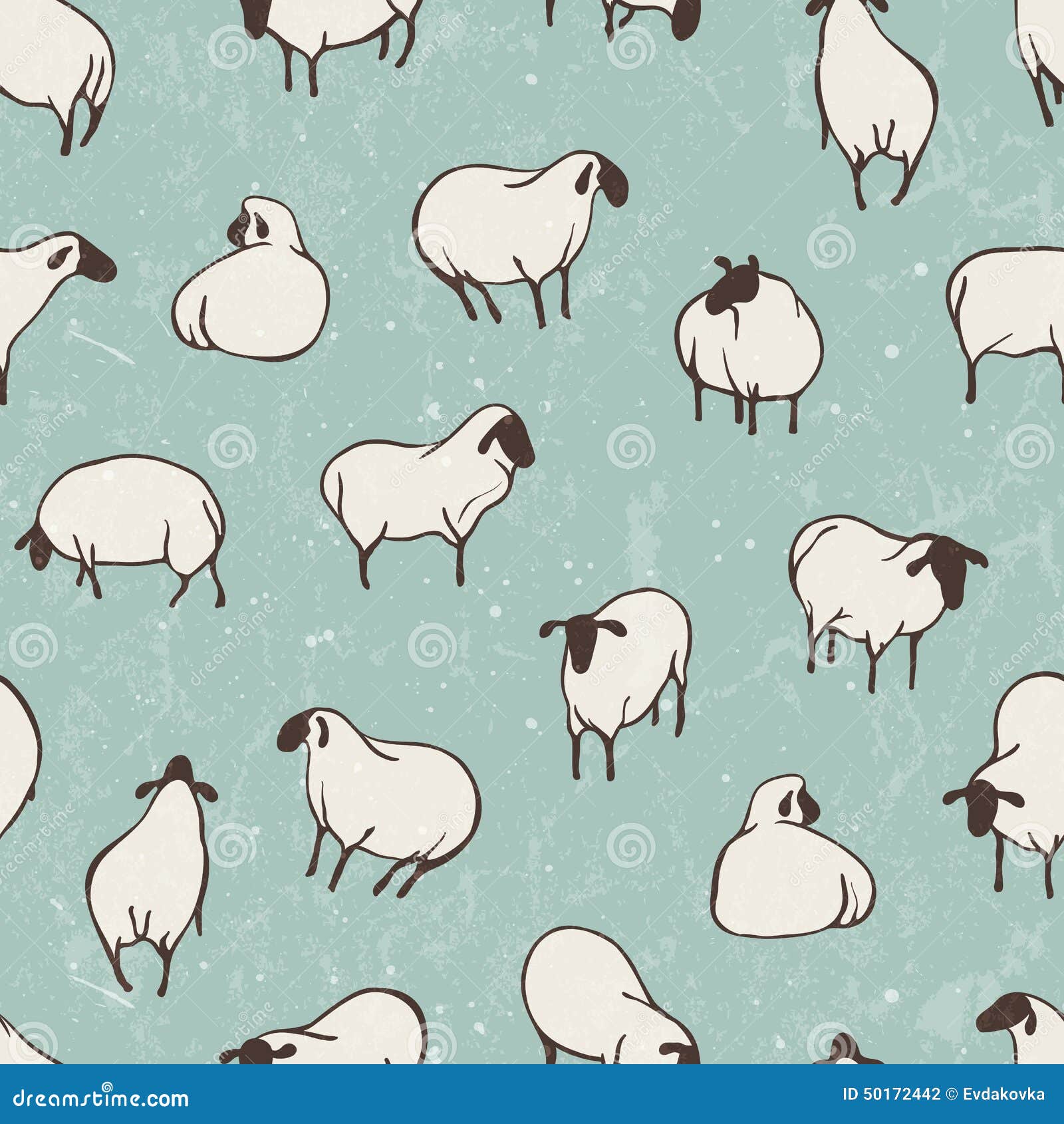 Herd Of Sheep Cartoon Vector | CartoonDealer.com #121381803