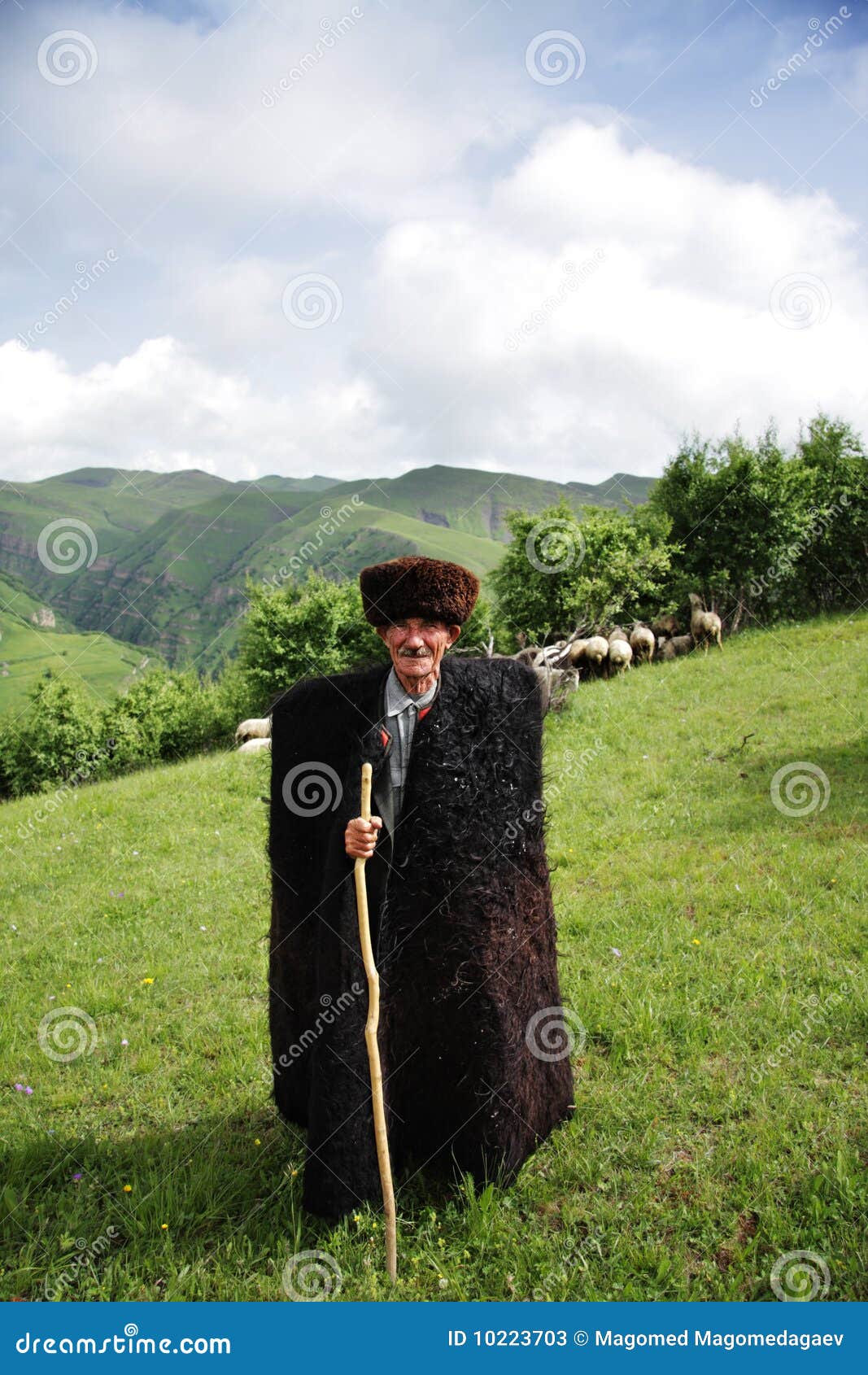 Herdsman in mountains stock image. Image of shepherd - 10223703
