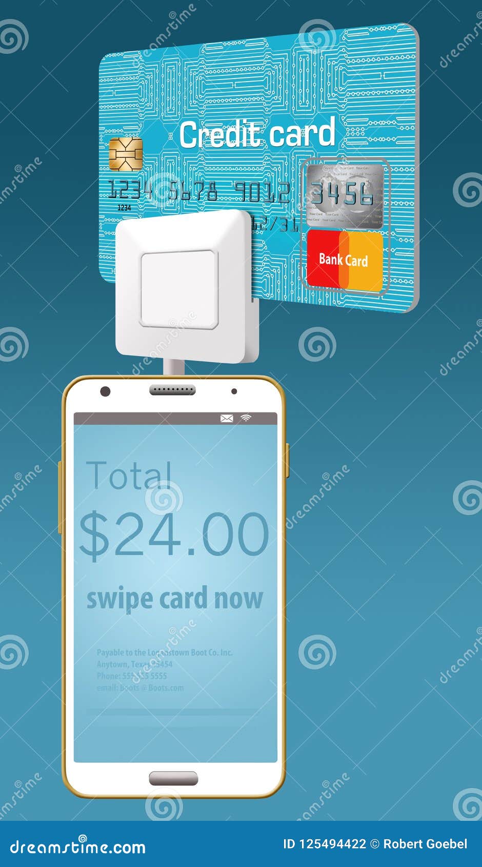 Here is a Cell Phone Credit Card Reader. Stock Illustration ...