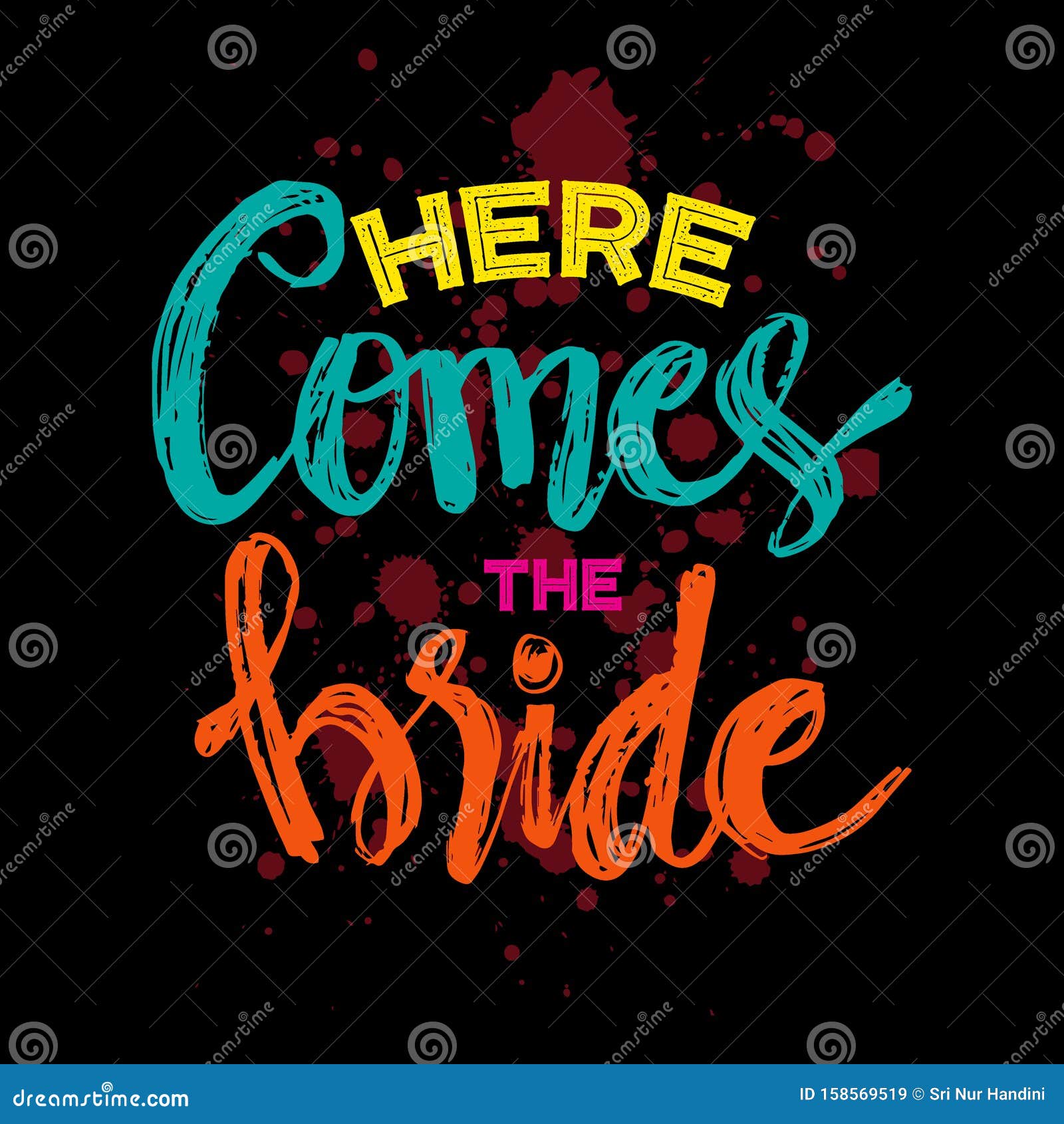 Here comes the Bride. stock vector. Illustration of environment - 158569519