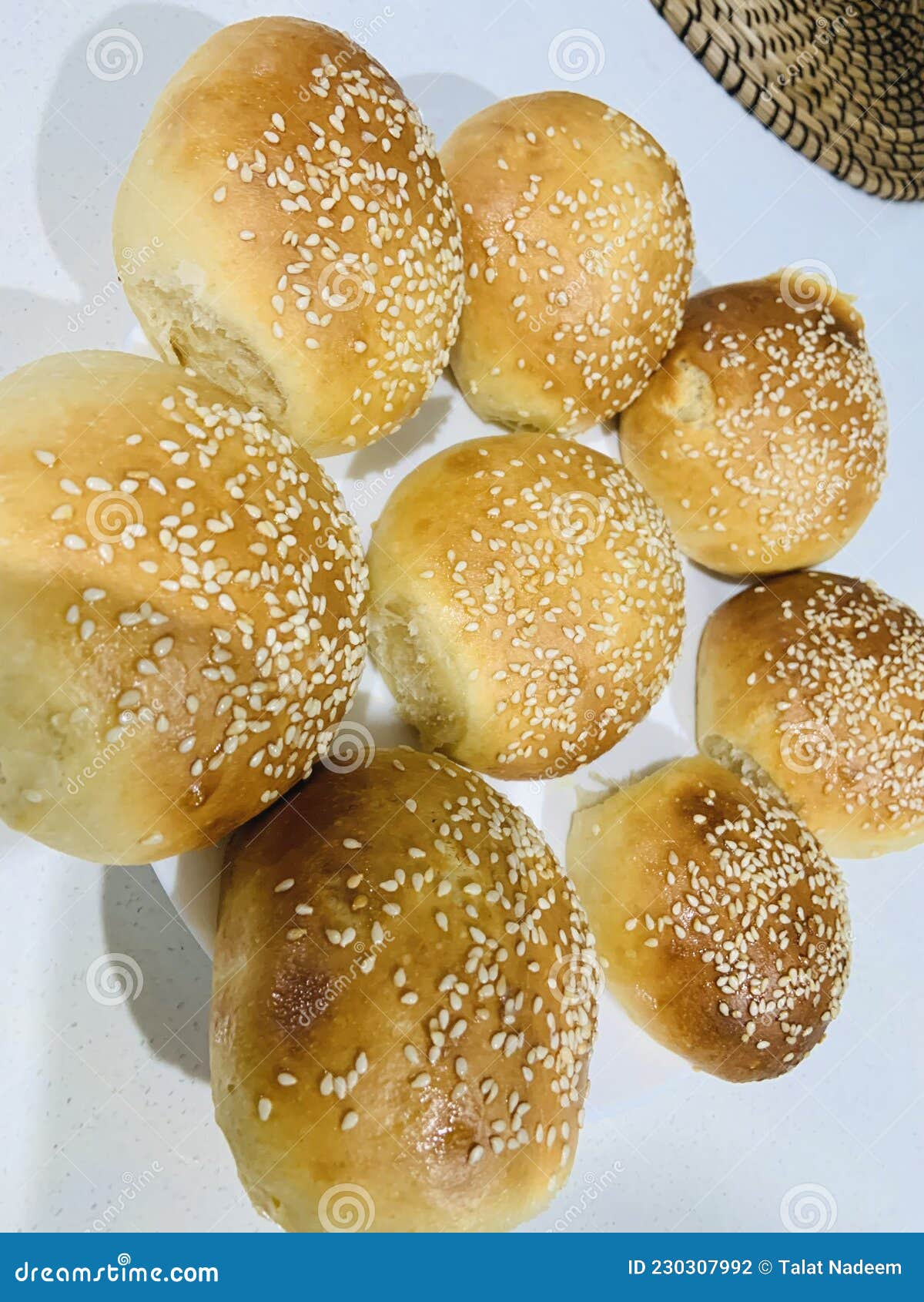 Here are Few Buns Ready with Sesame Coating. Stock Photo - Image of ...