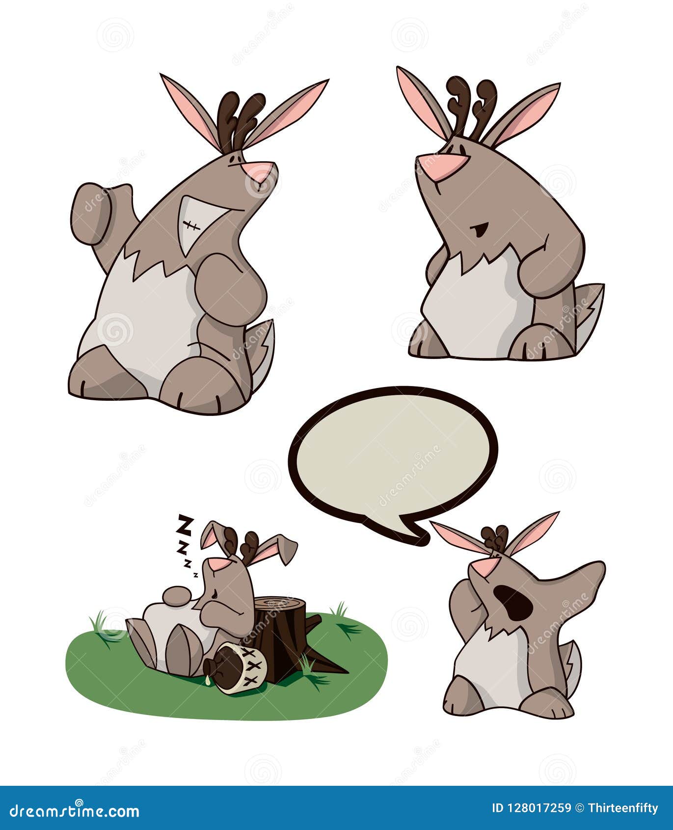 The Jackalope Vector Cartoon Set Stock Vector - Illustration of whiskey ...