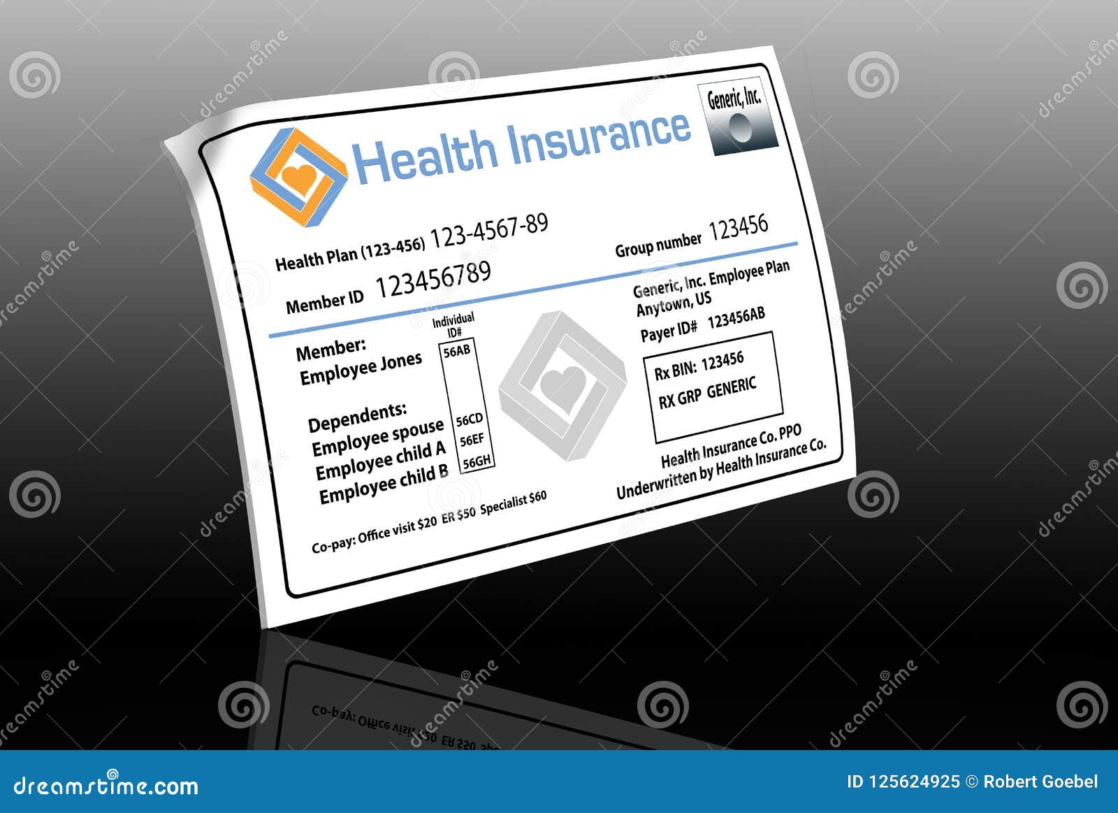 Here is a Generic Heath Insurance ID Card Isolated on the Background ...