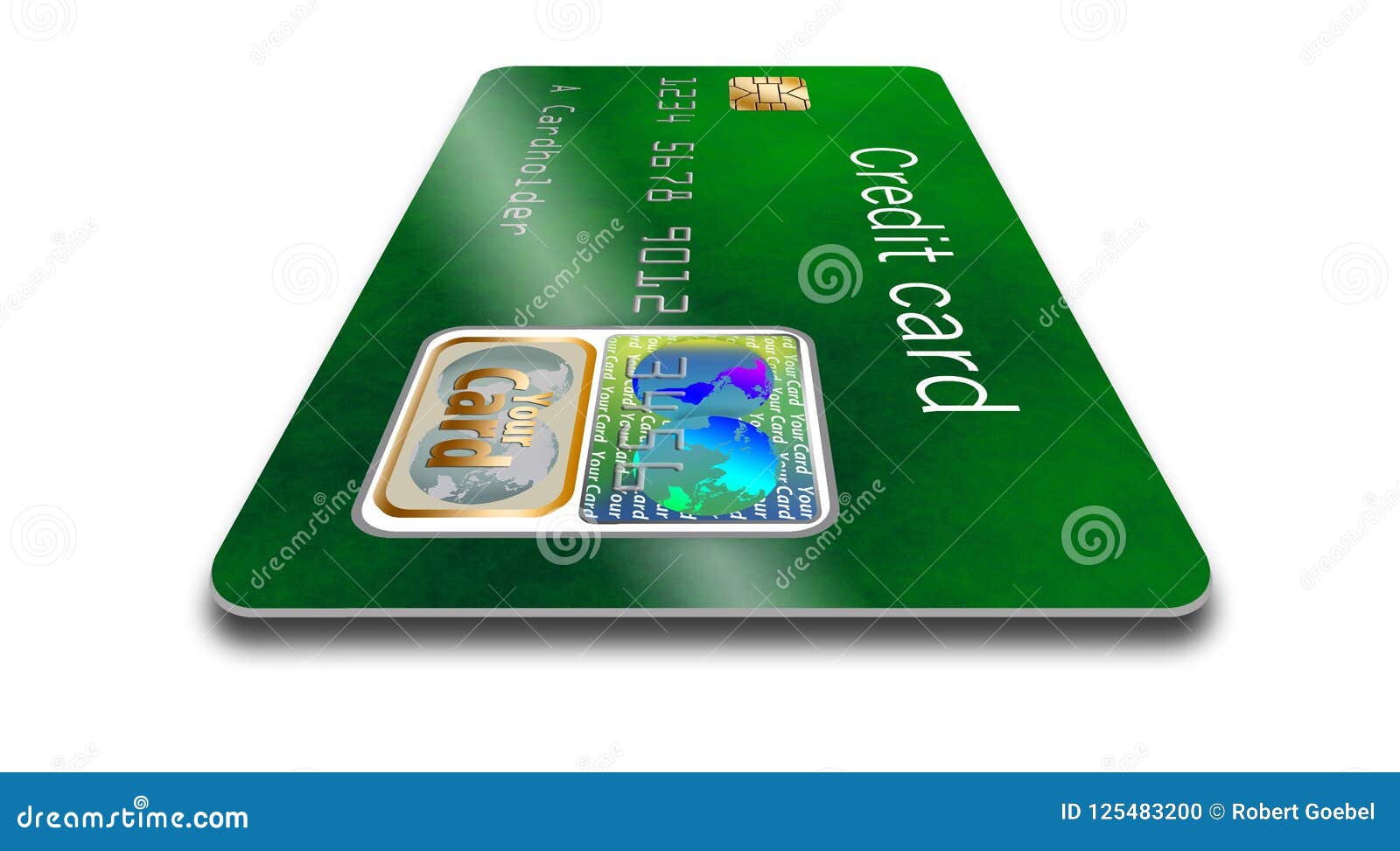 Here is a Good View of a Security Hologram on a Credit Card. Stock ...