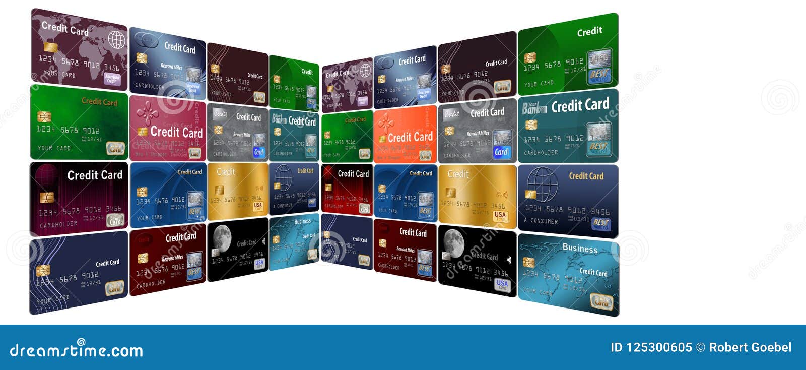 Here is a Grouping of Generic Credit Cards in a Designed Pattern. Stock ...
