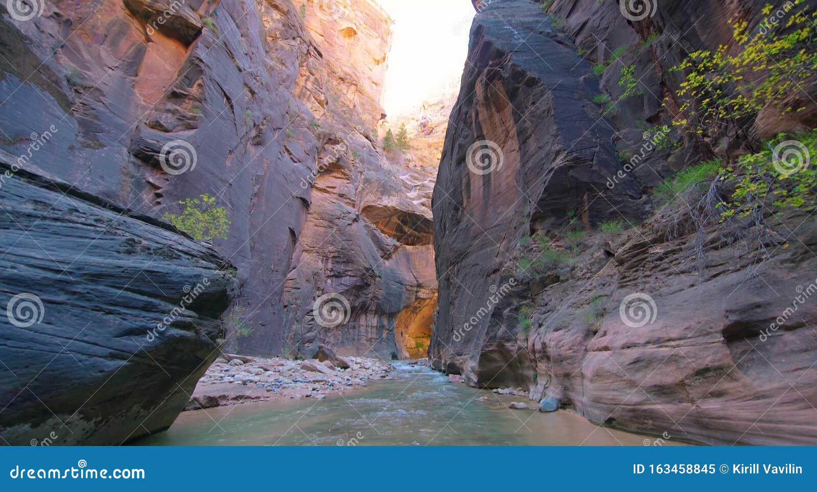 Flowing River among the Mountains. Stock Image - Image of walks ...