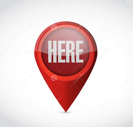 Here Location Pointer Sign Illustration Stock Illustration ...