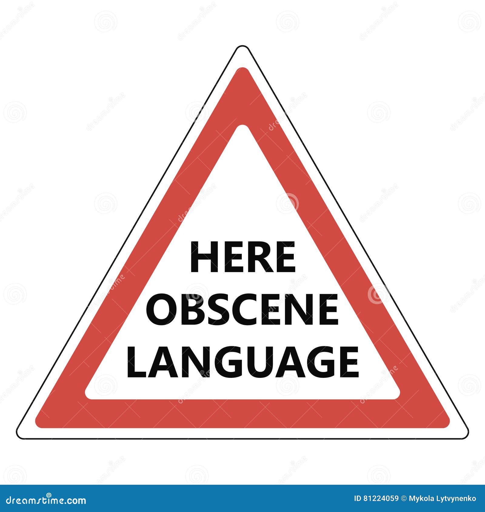 Here Obscene Language Sign Stock Vector Illustration Of Isolated