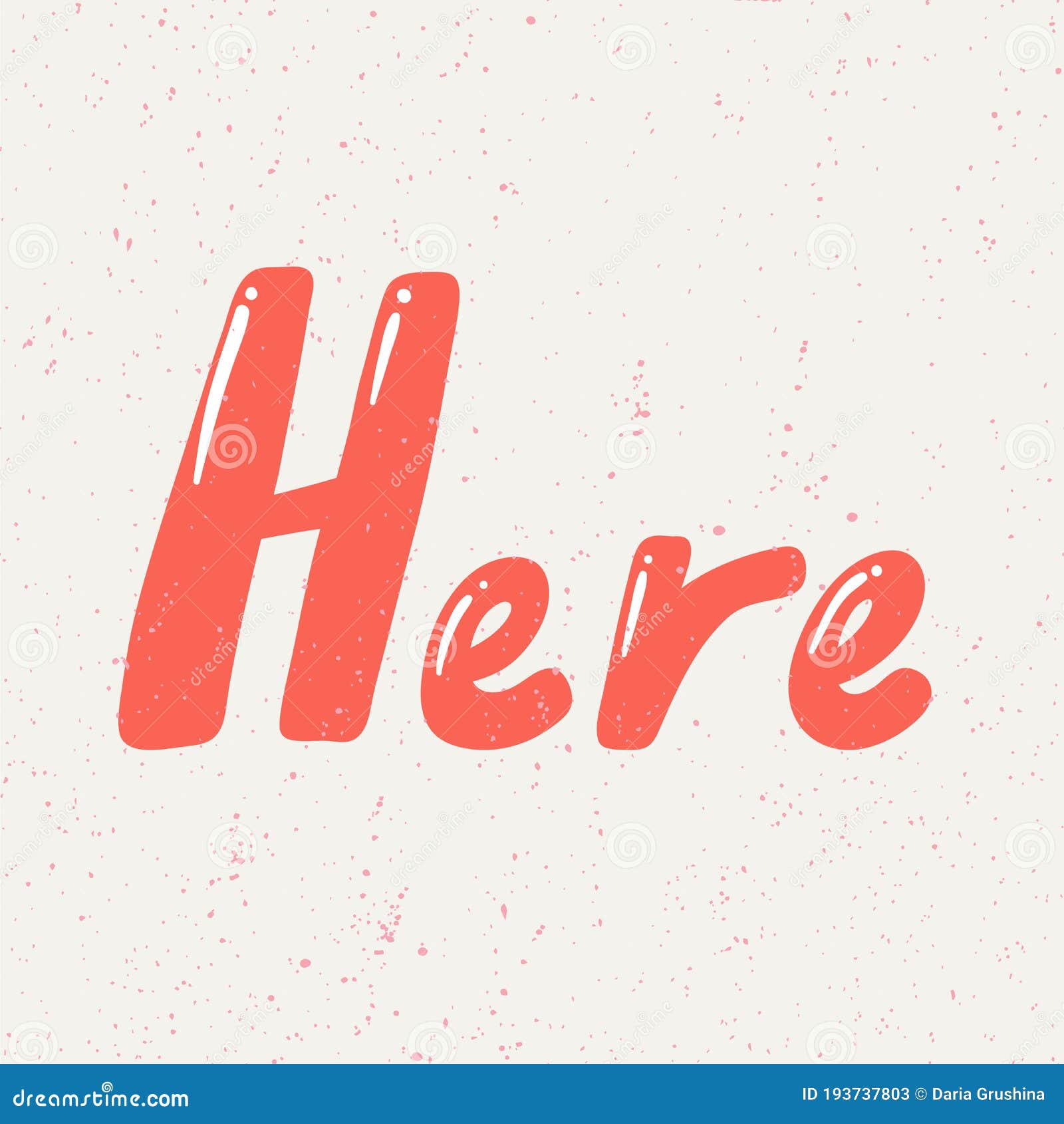 Here. Placard Template with Calligraphic Design Flat Design Elements ...