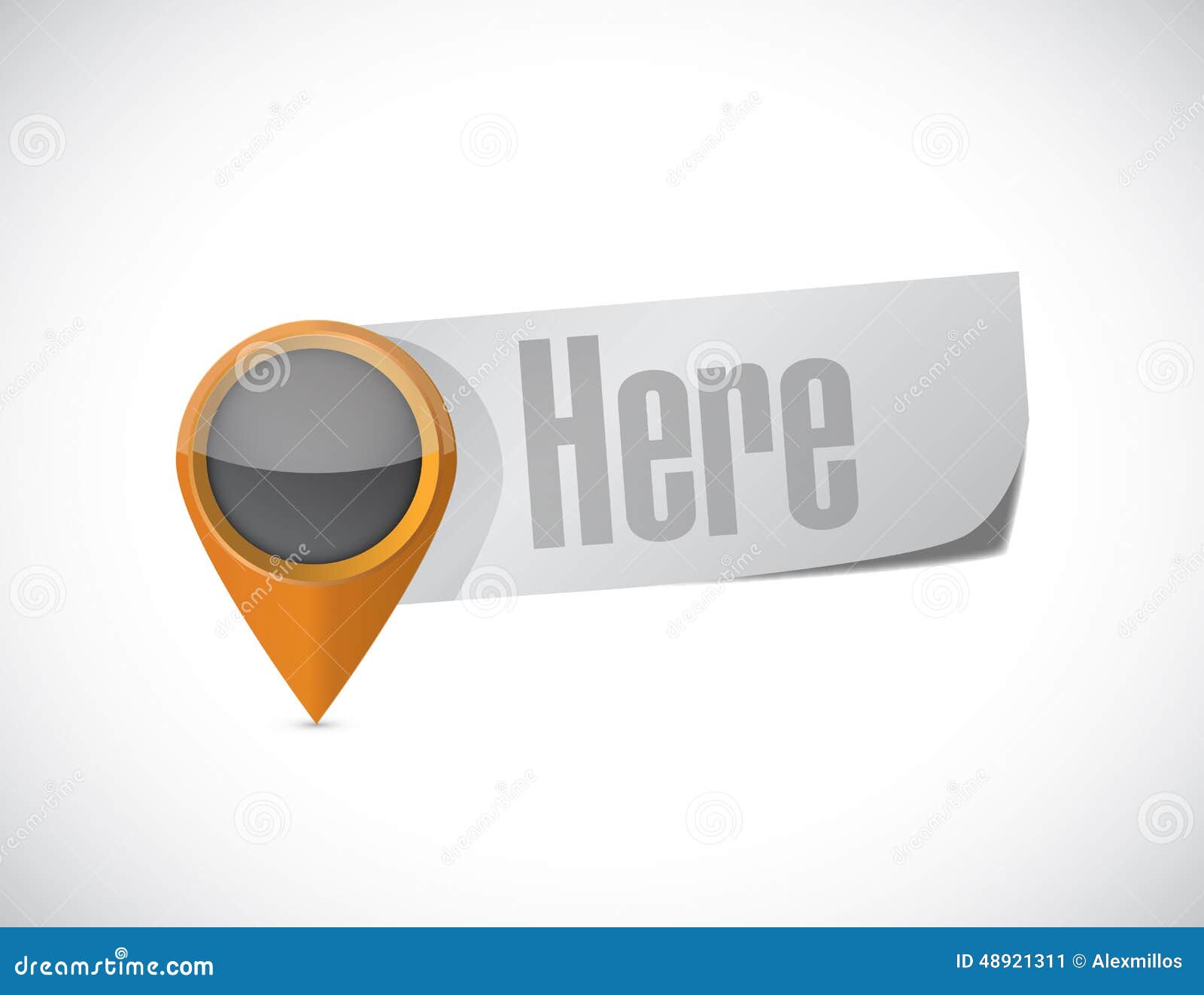 Here Pointer Sign Illustration Design Stock Illustration - Illustration ...