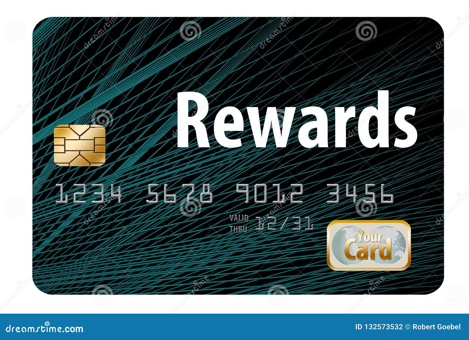 Rewards credit card stock illustration. Illustration of credit - 132573532