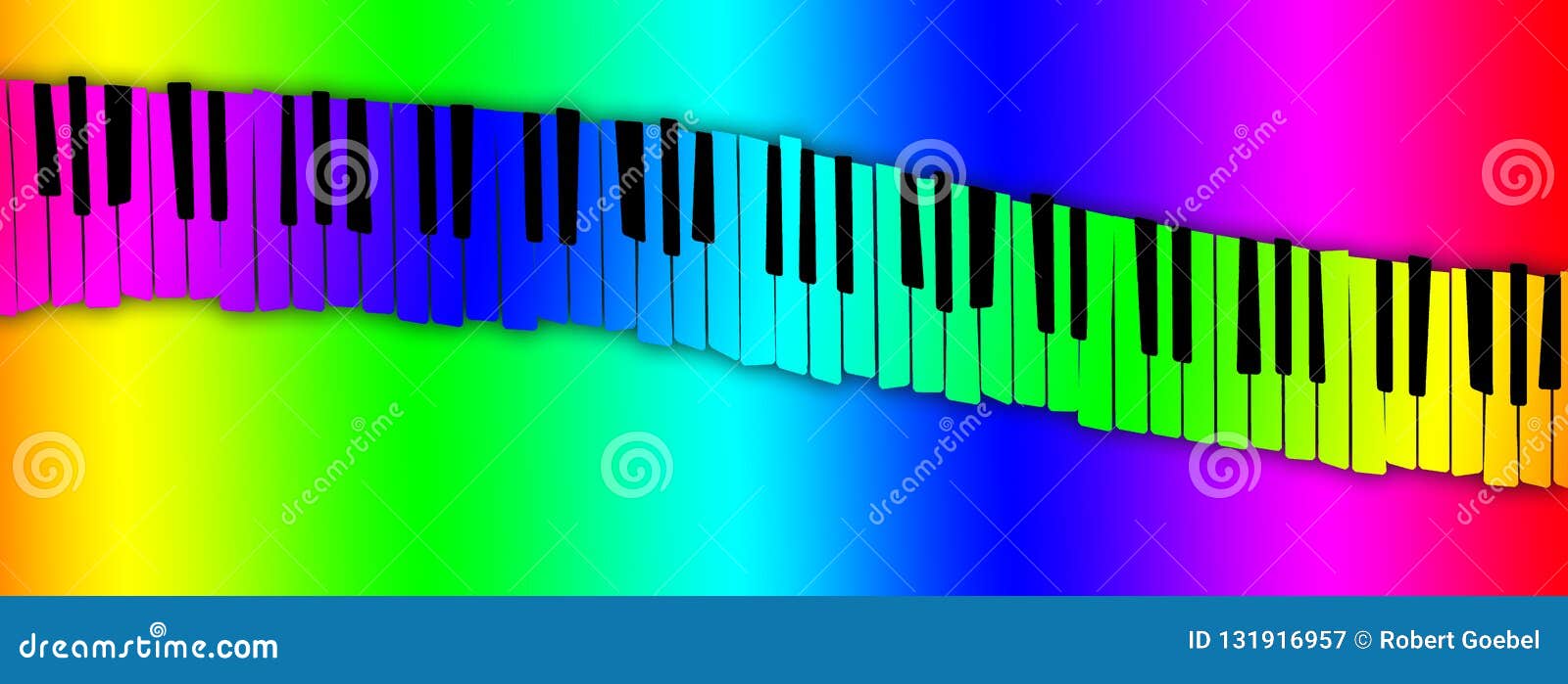 Here is a Stylized, Distorted Retro Piano Keyboard Stock Illustration ...