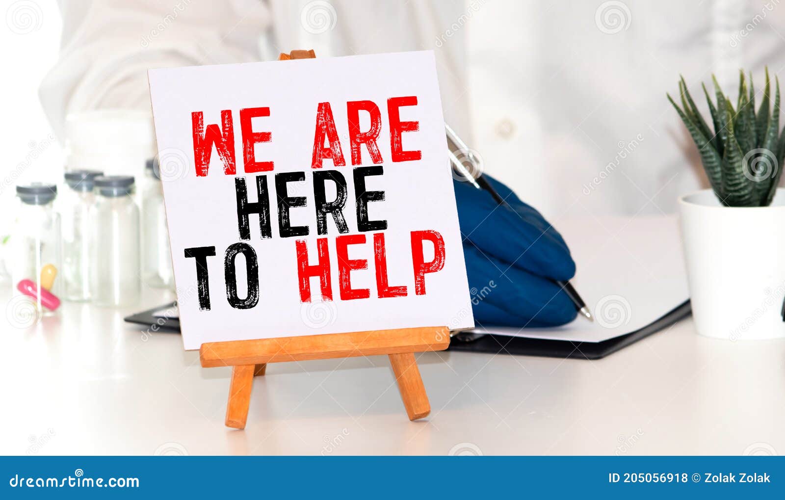 We are Here To Help, Text Message on White Paper Stock Photo - Image of ...