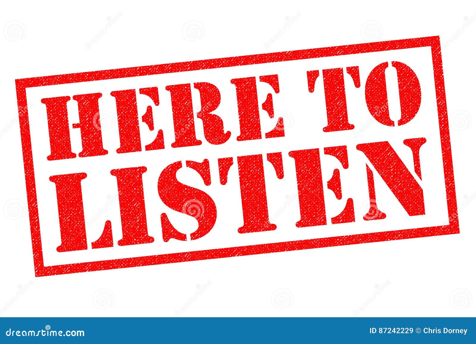 HERE TO LISTEN stock illustration. Illustration of marked - 87242229