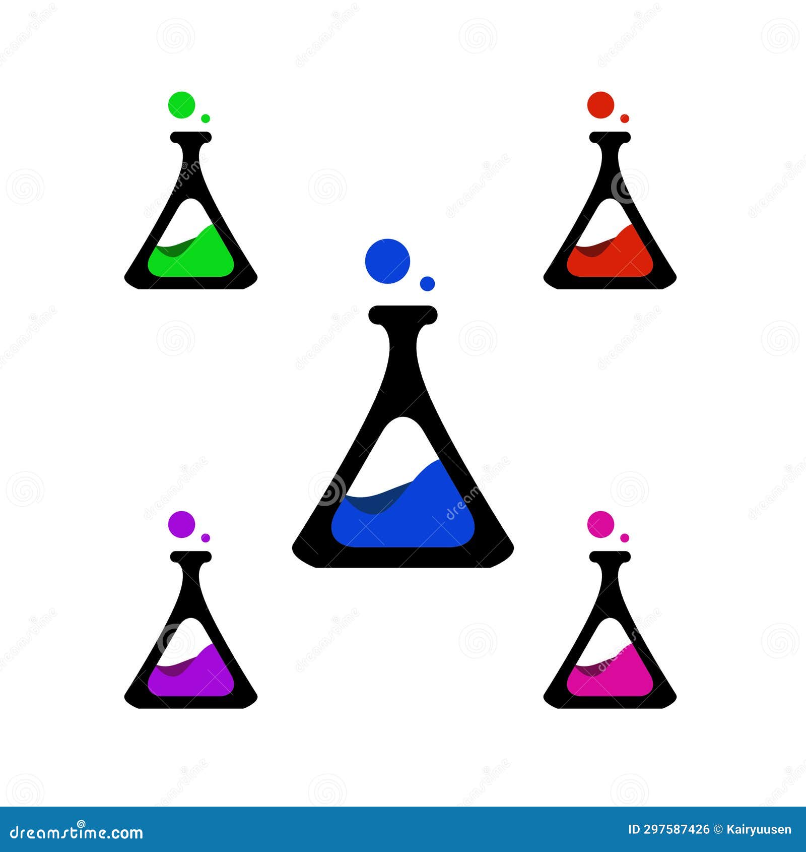 Packs of Five Colors Flasks Stock Vector - Illustration of tube ...