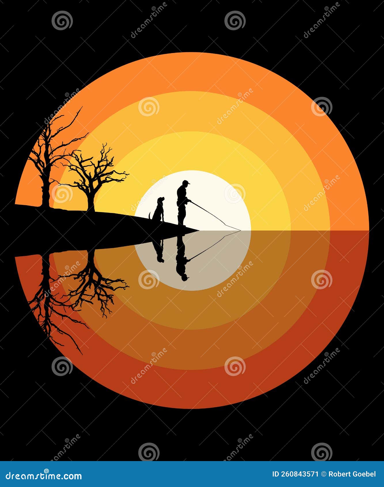 Here is a Wilderness Sunset that is a Graphic Concentric Circle Design ...