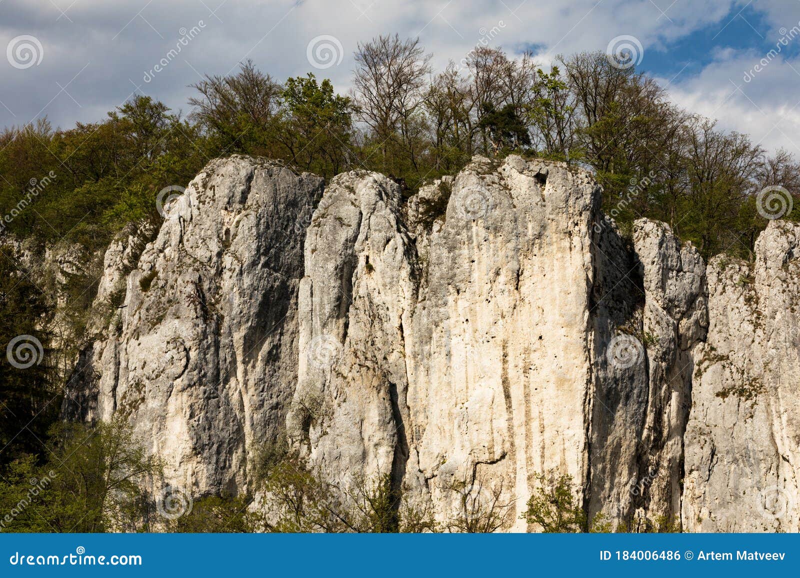 A Stone Mountain on the Danube Breakthrough, on a Forest Edge. Stock ...