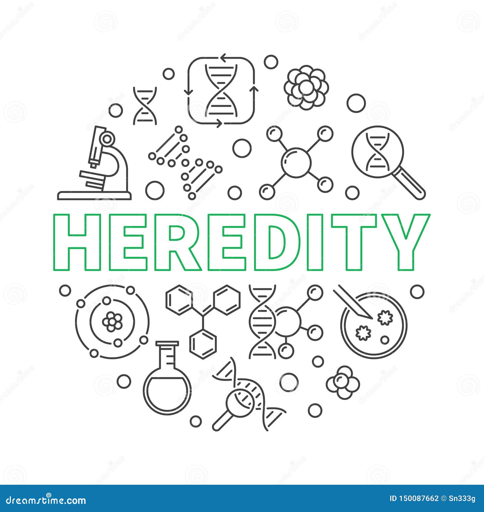 Heredity Vector Icon Isolated On White Background. Outline, Thin Line ...