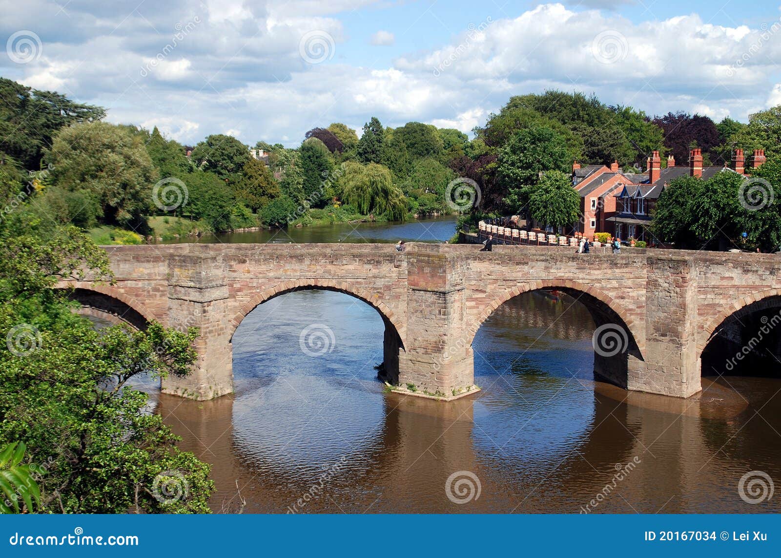Hereford, England: River Wye Medieval Bridge Stock Photo - Image of ...