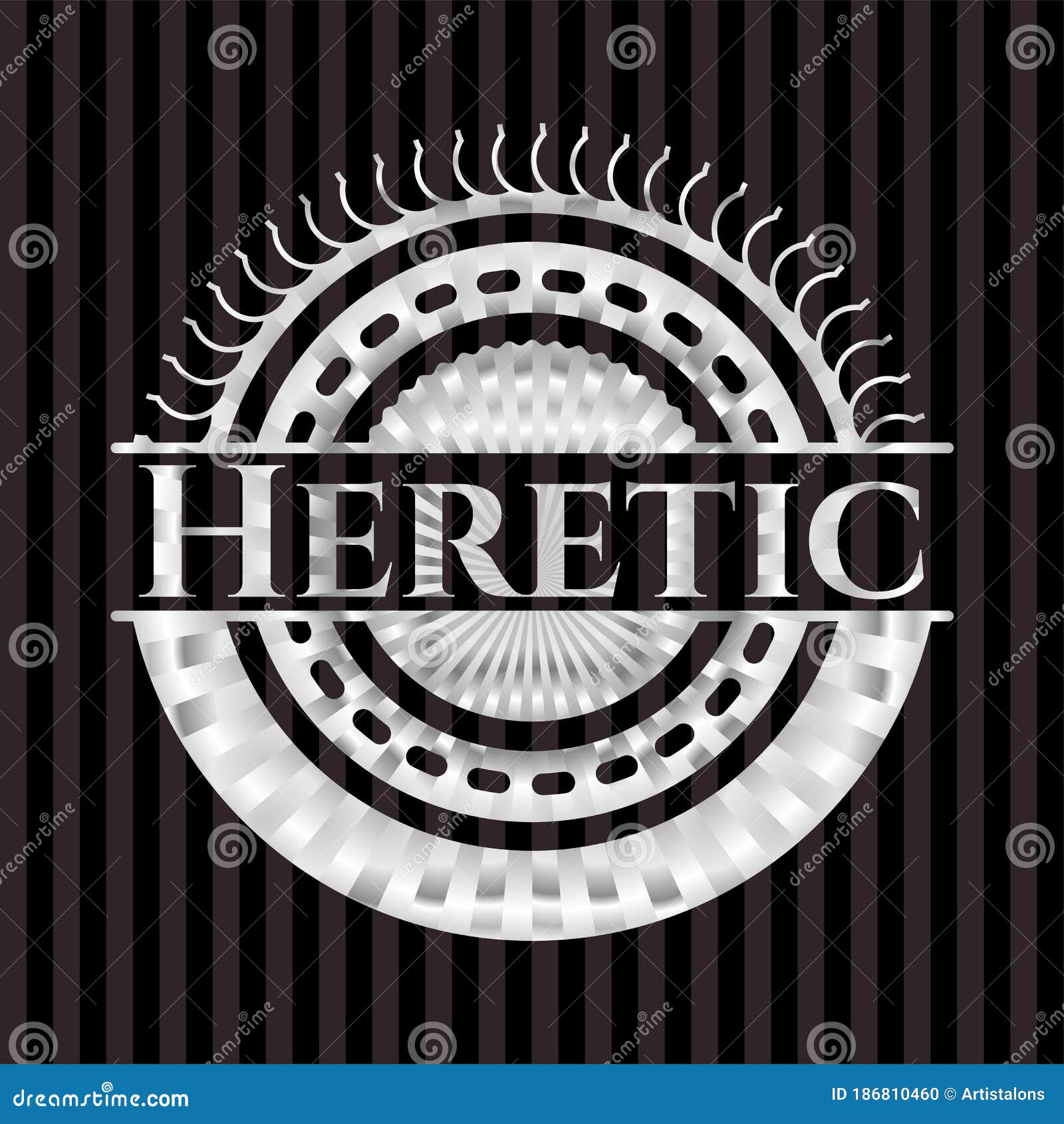 Heretic Silver Badge or Emblem. Vector Illustration Stock Vector ...