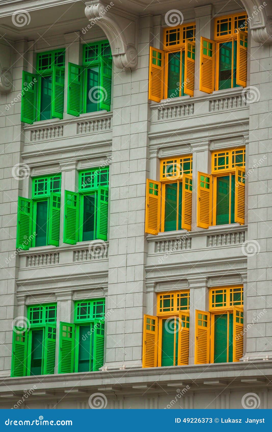 Heritage Colourful Windows in Singapore Stock Image - Image of modern ...