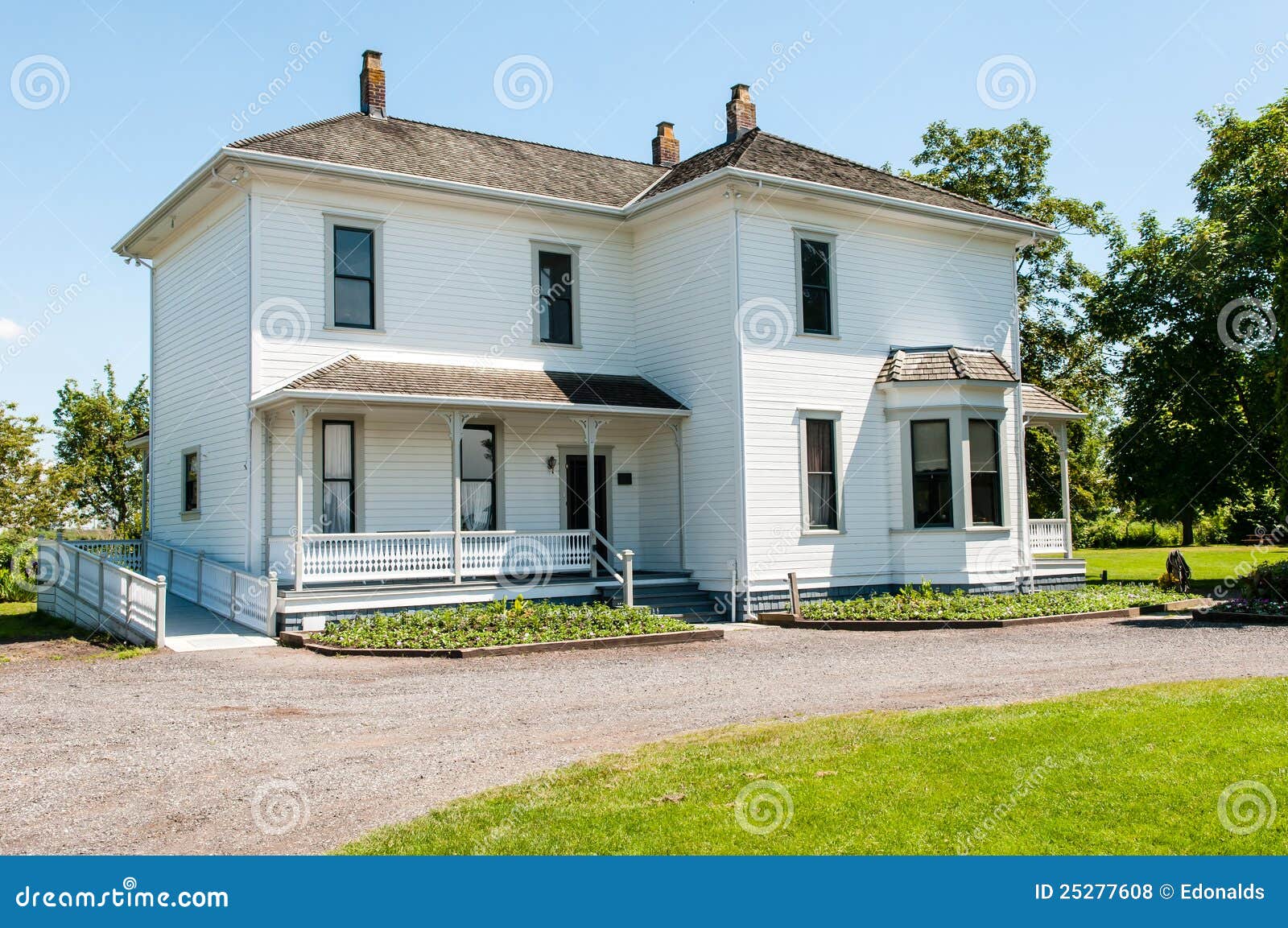 A Farm House On The Country Side. Road To A Farmhouse In A Dug-out Land ...