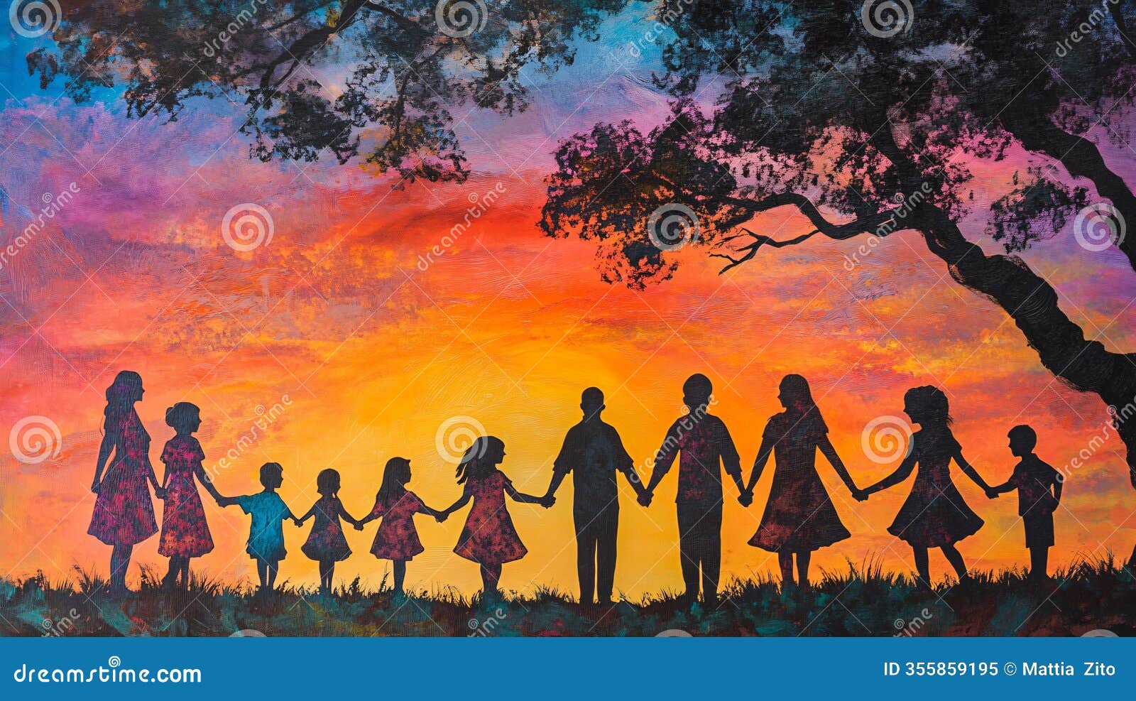 Heritage Reflected in Silhouettes of Family Stock Image - Image of ...