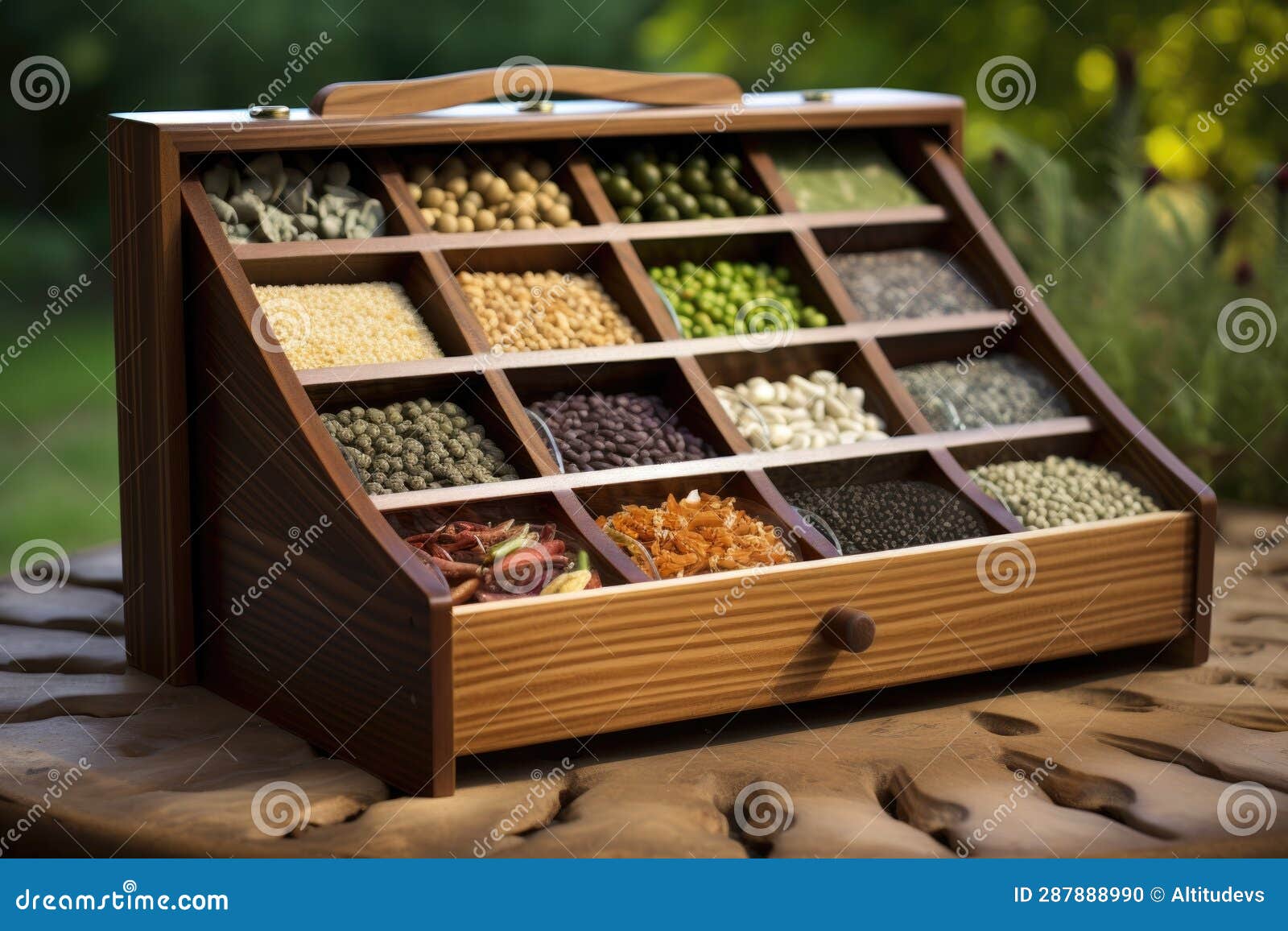 Heritage Seed Collection in a Wooden Organizer Stock Photo - Image of ...